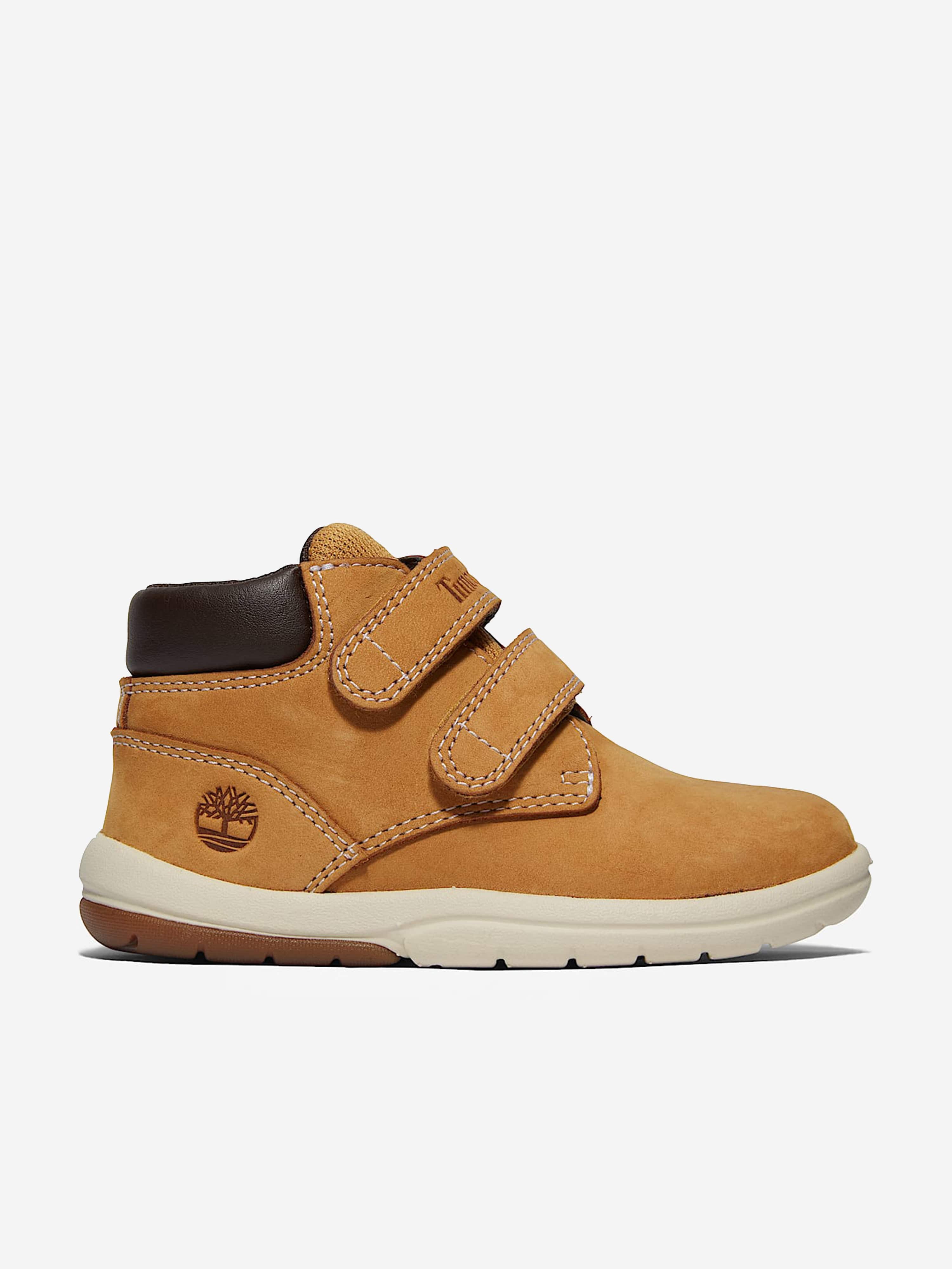 Timberland Boys Toddle Tracks Mid Hook & Loop Boots in Wheat | Childsplay Clothing