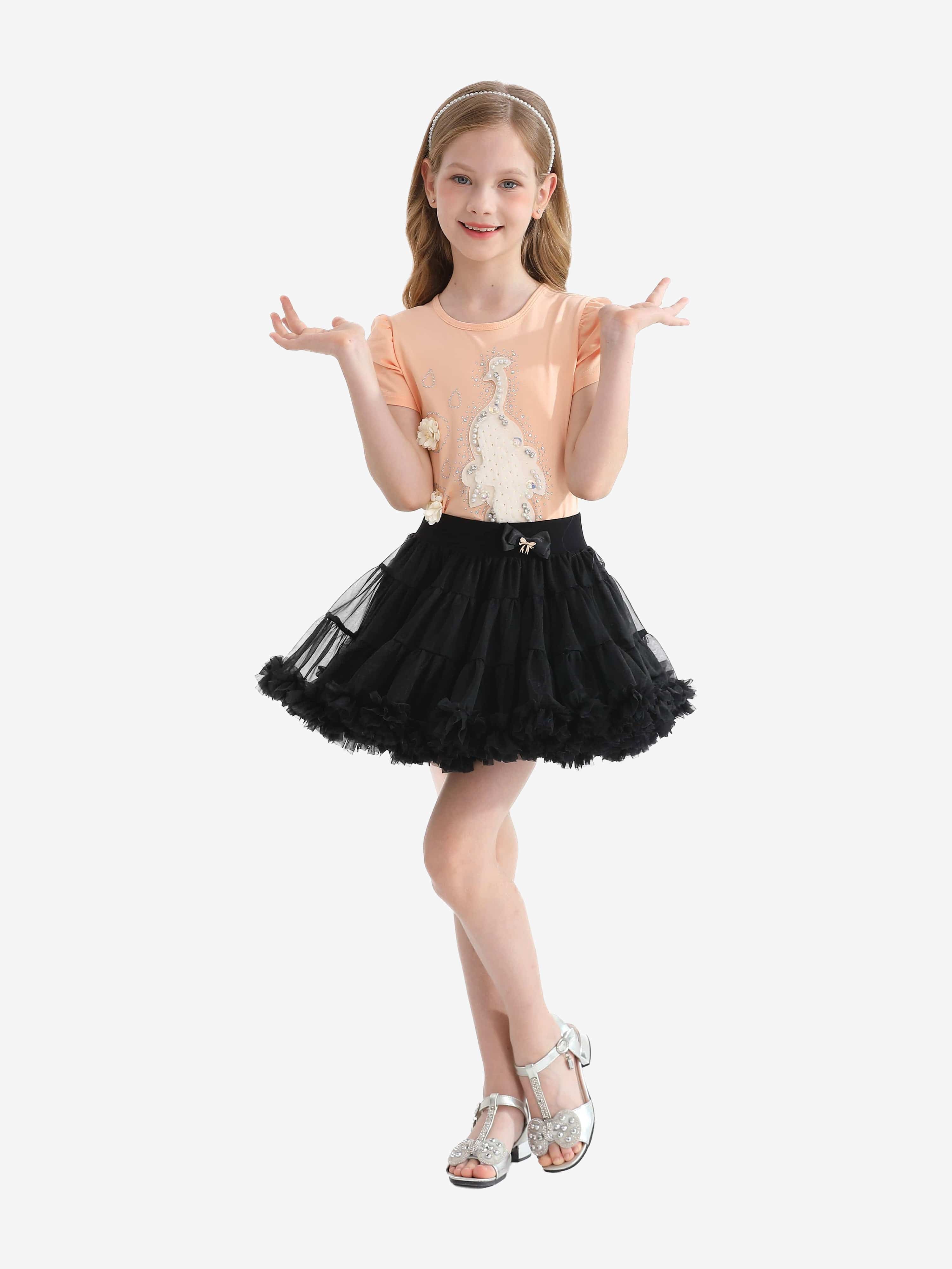 Multicolor Laurel Peacock Skirt Outfit | Childsplay Clothing