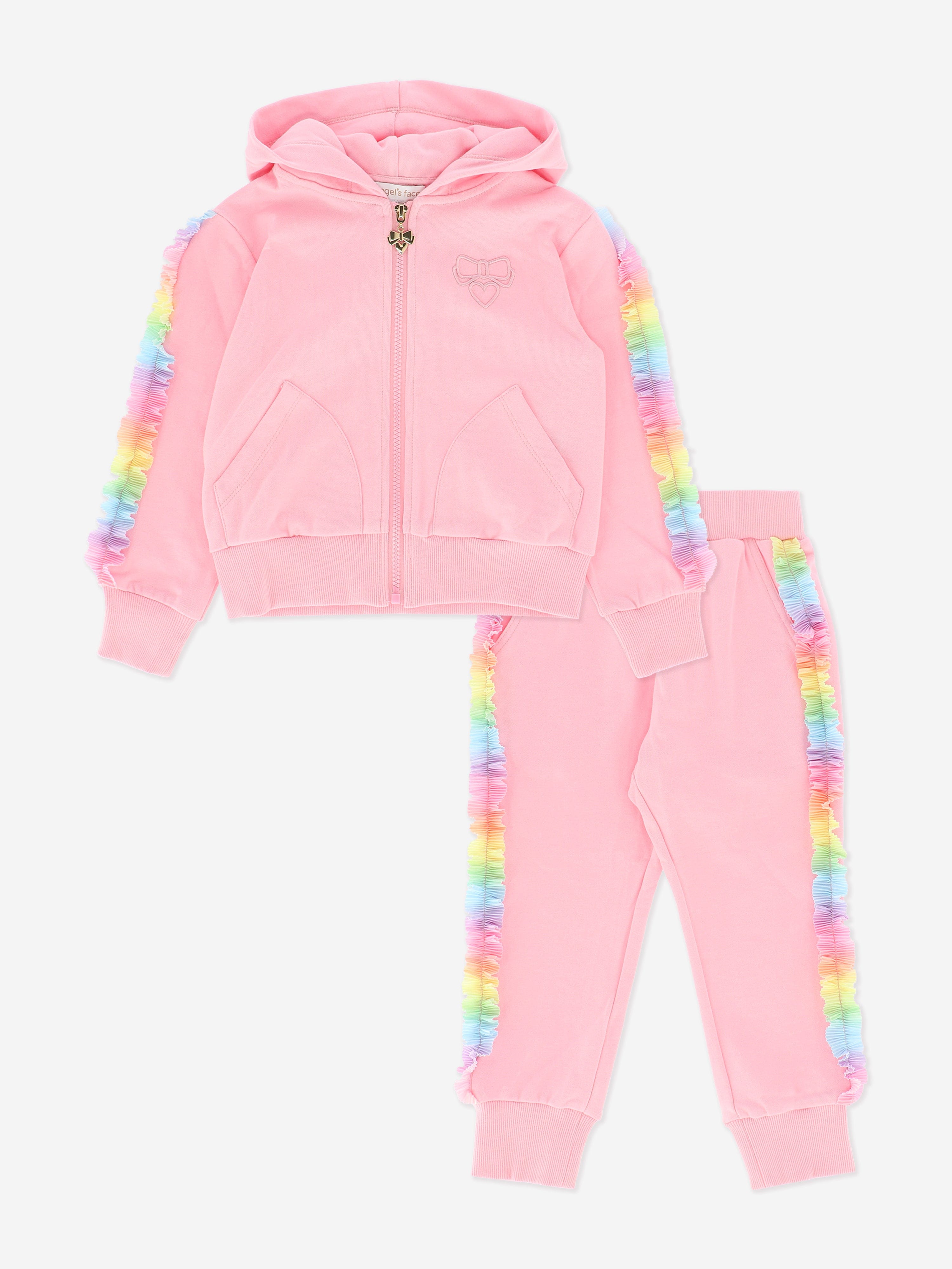 Angels Face Girls Estella Rainbow Trim Tracksuit in Pink | Childsplay ...