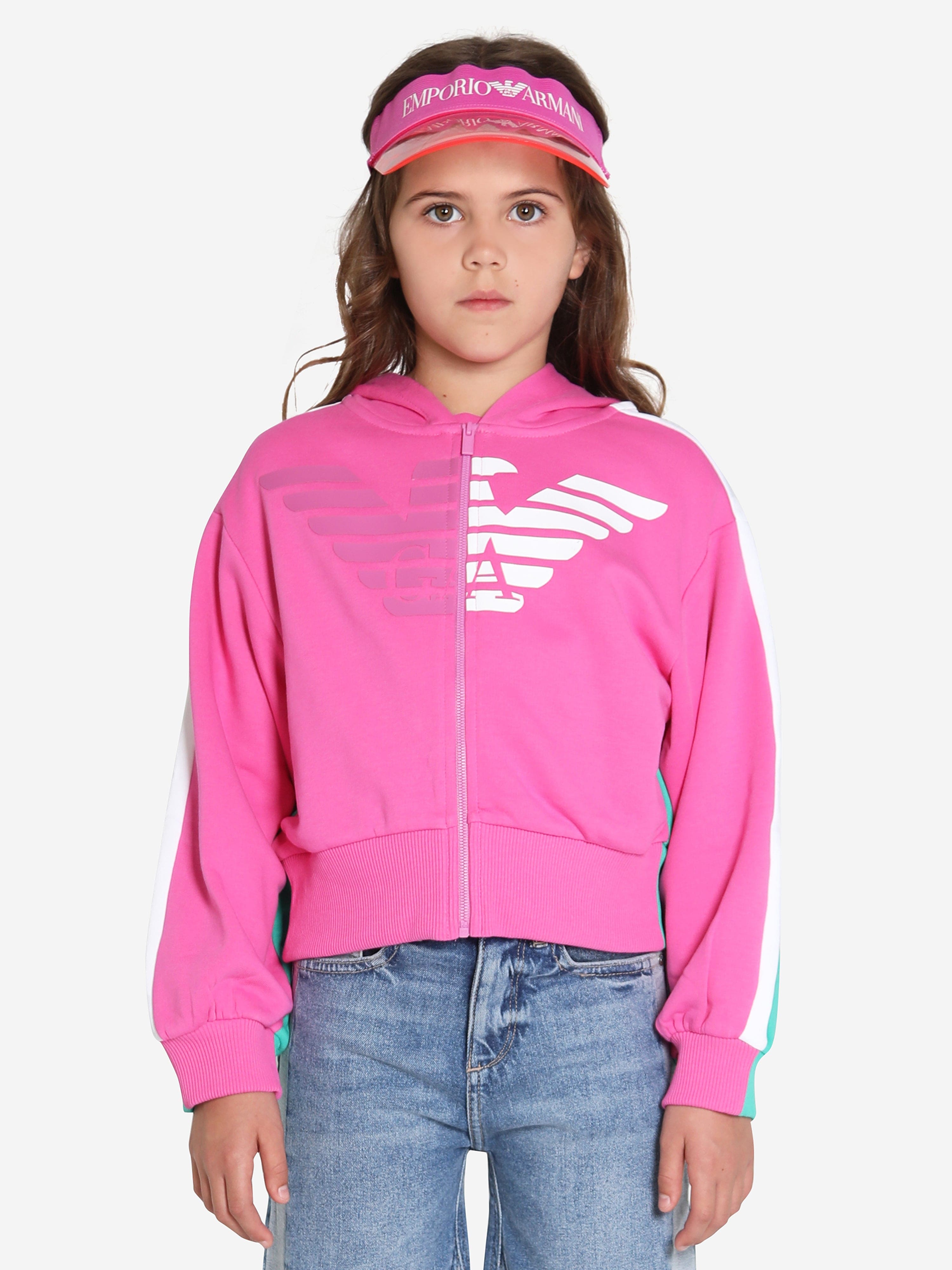 Girls Logo Zip Up Hoodie In Pink | Childsplay Clothing