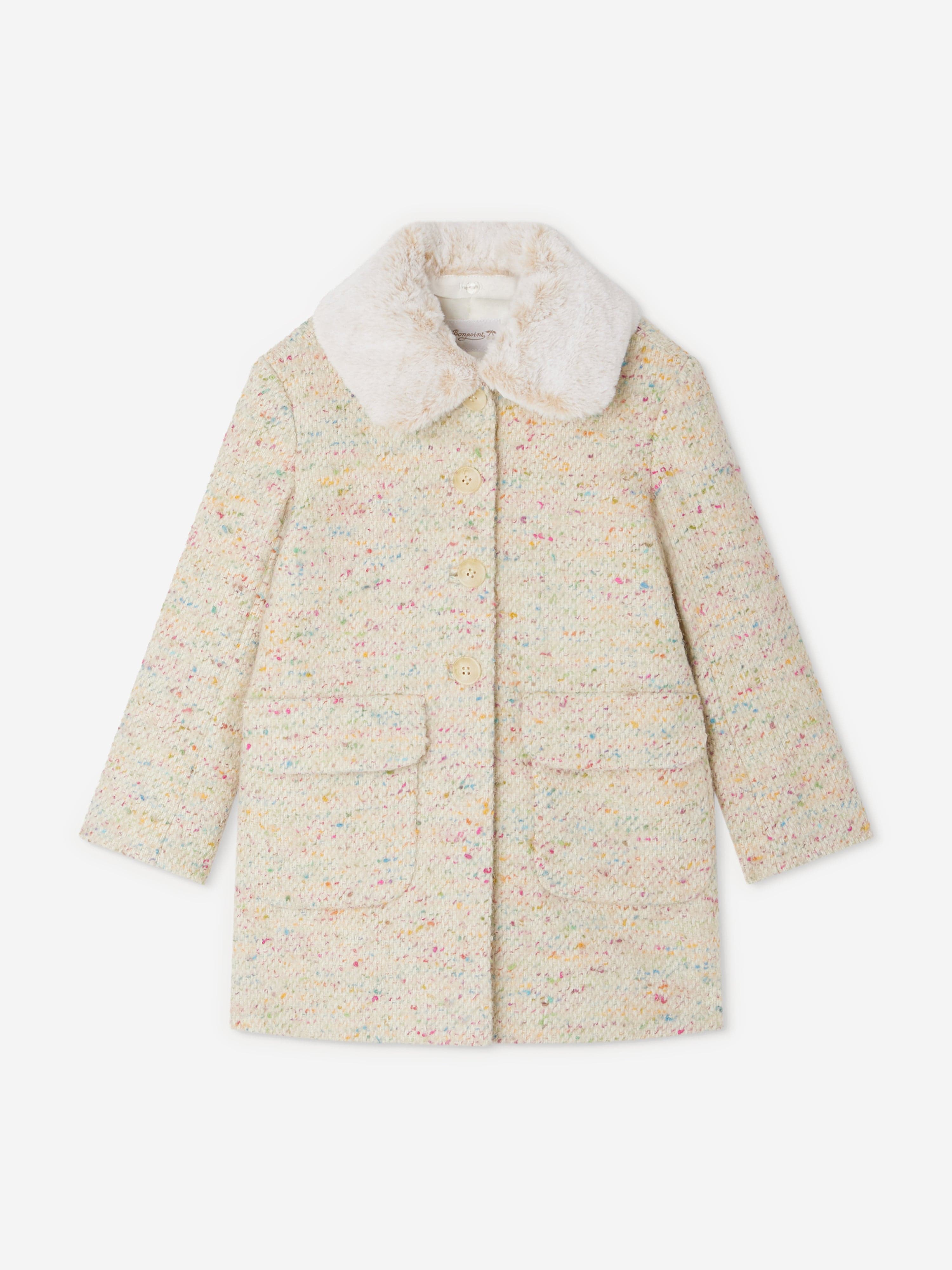 Bonpoint Girls Gloriane Lon Coat in Multicolour | Childsplay Clothing UK