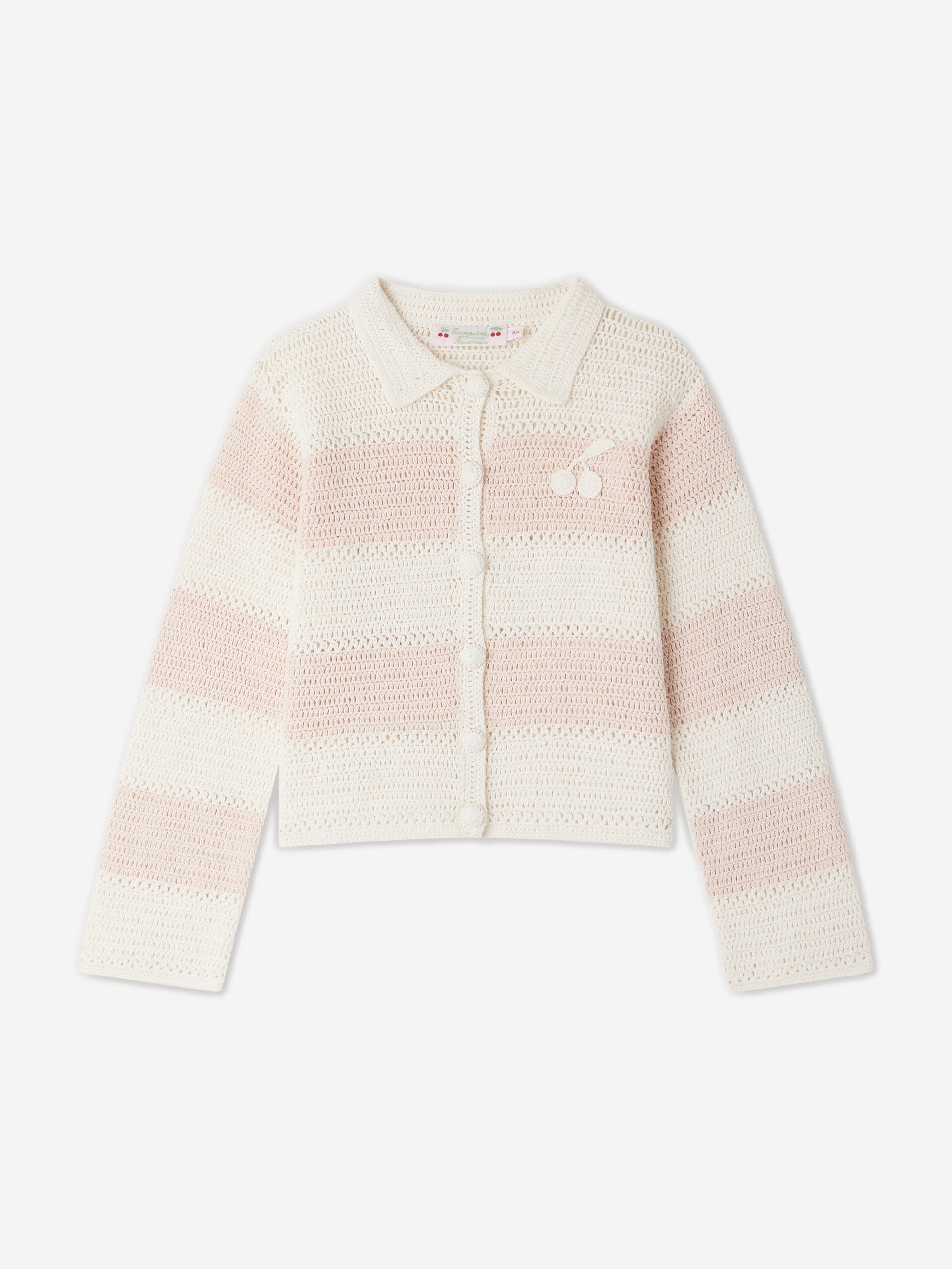 Girls Faro Striped Cardigan in Pink | Childsplay Clothing