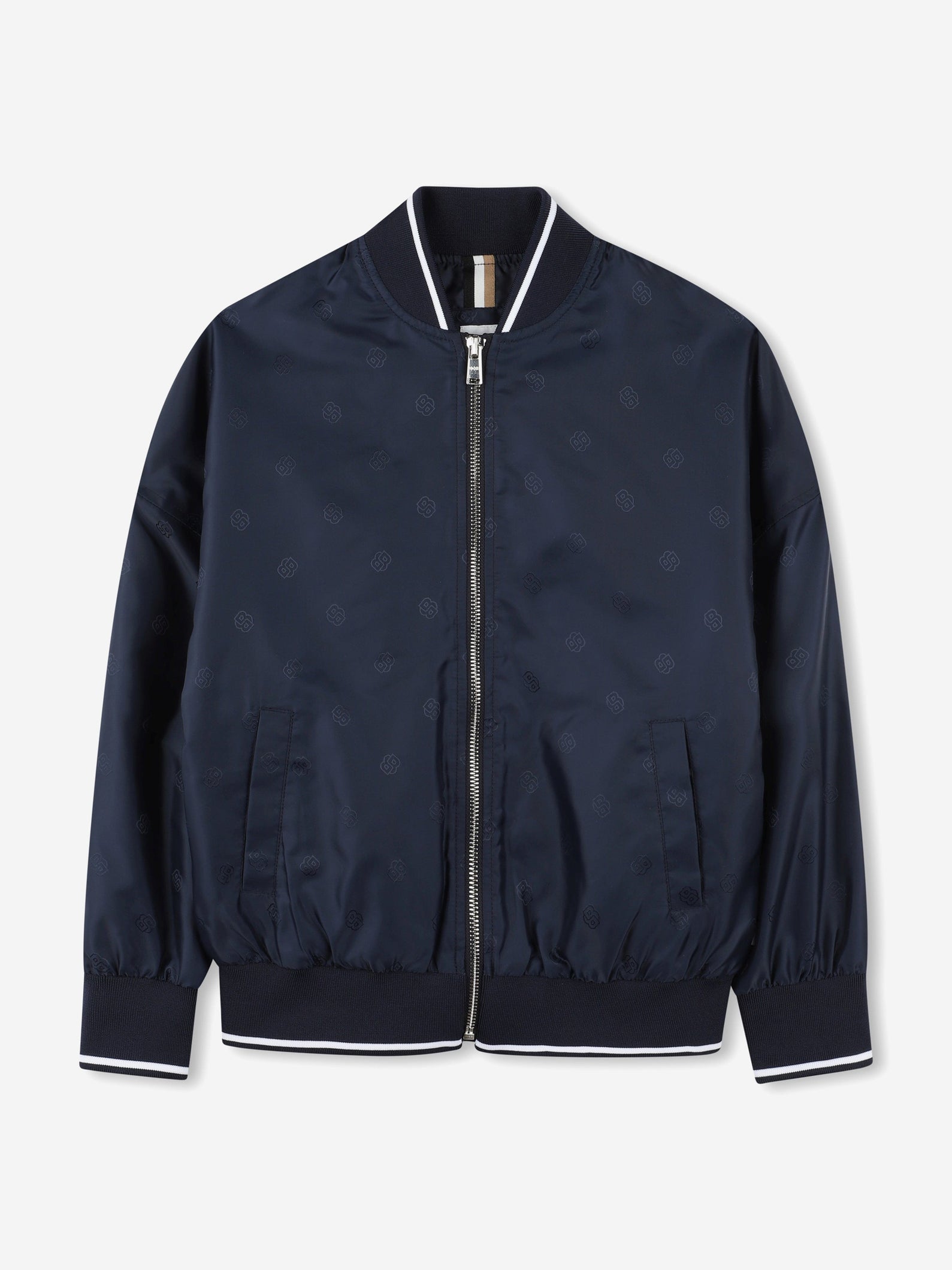 BOSS Boys Double B Jacquard Jacket in Navy | Childsplay Clothing