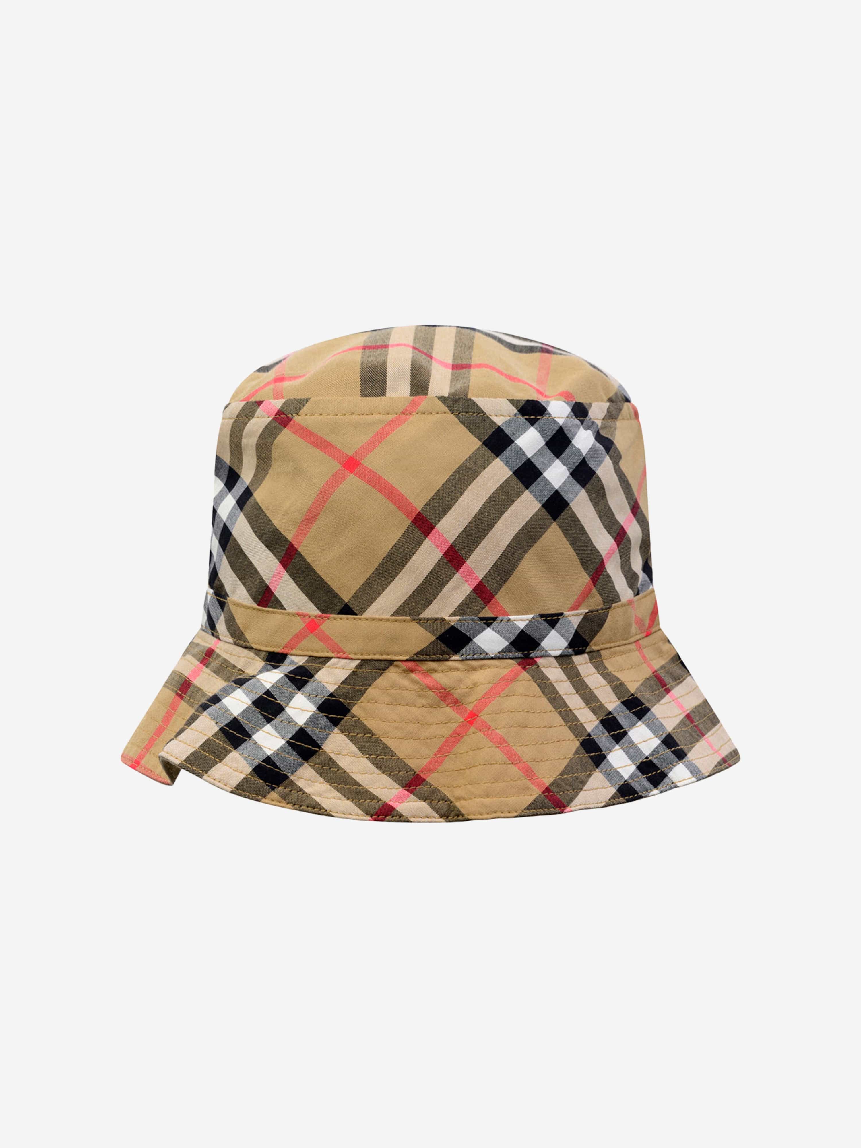 Burberry Kids Beige Vintage Check Cotton Hat | Childsplay Clothing