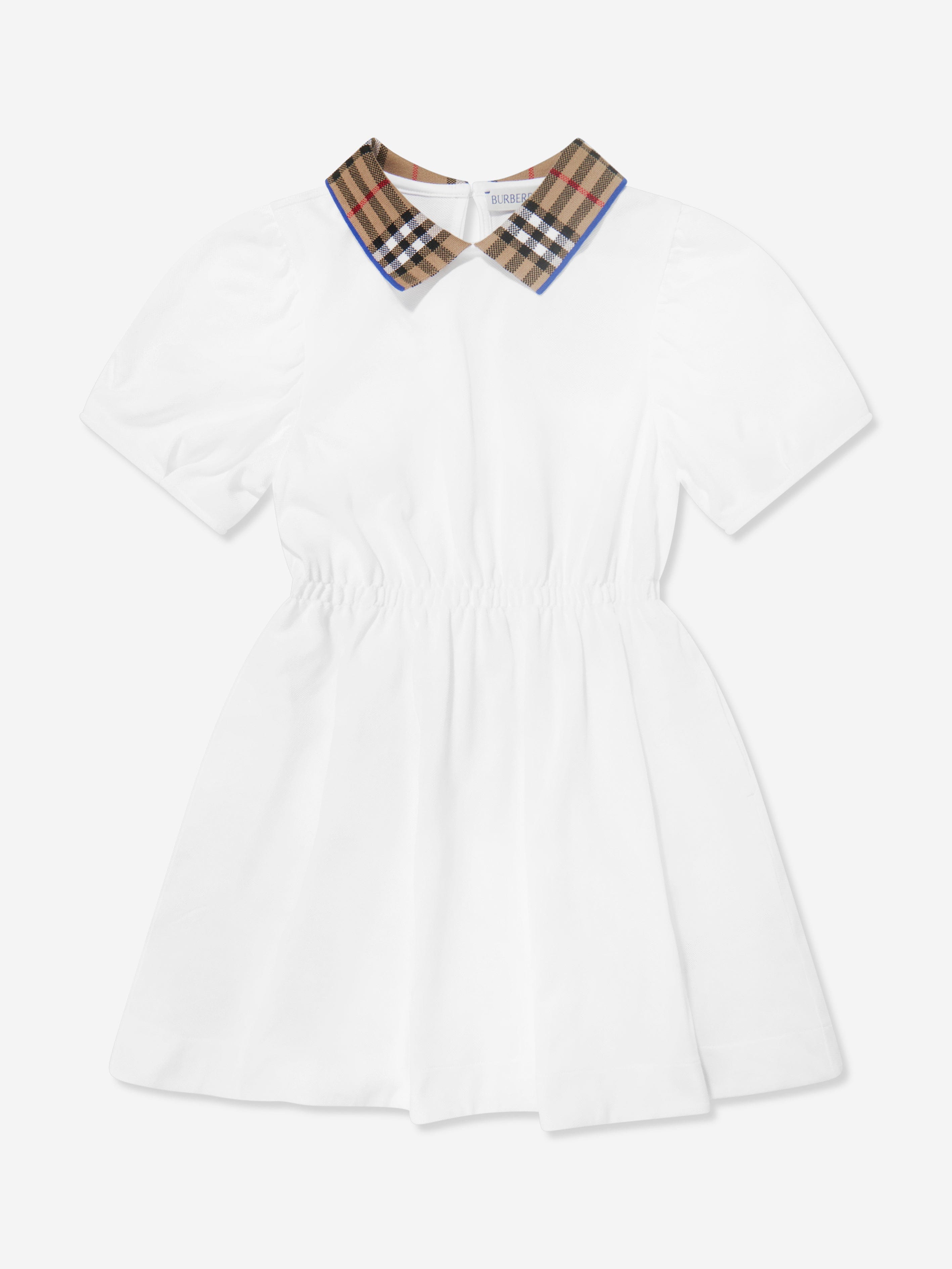 Girls Check Collar Alesea Dress in White | Childsplay Clothing