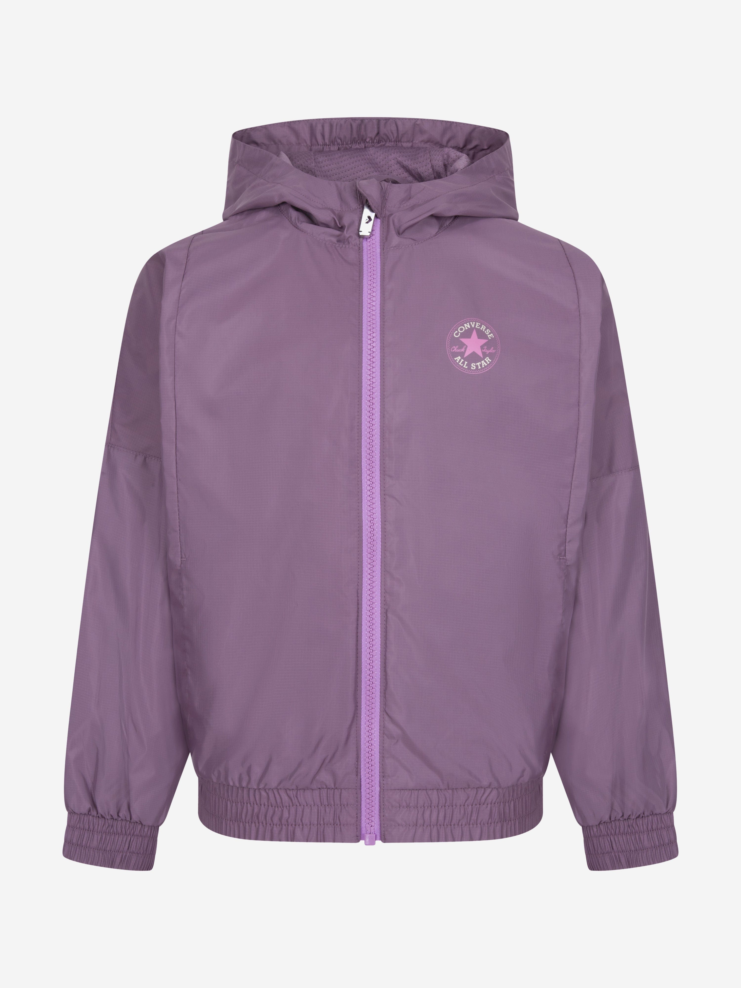Converse Girls Hooded Zip Up Windbreaker in Purple | Childsplay Clothing UK