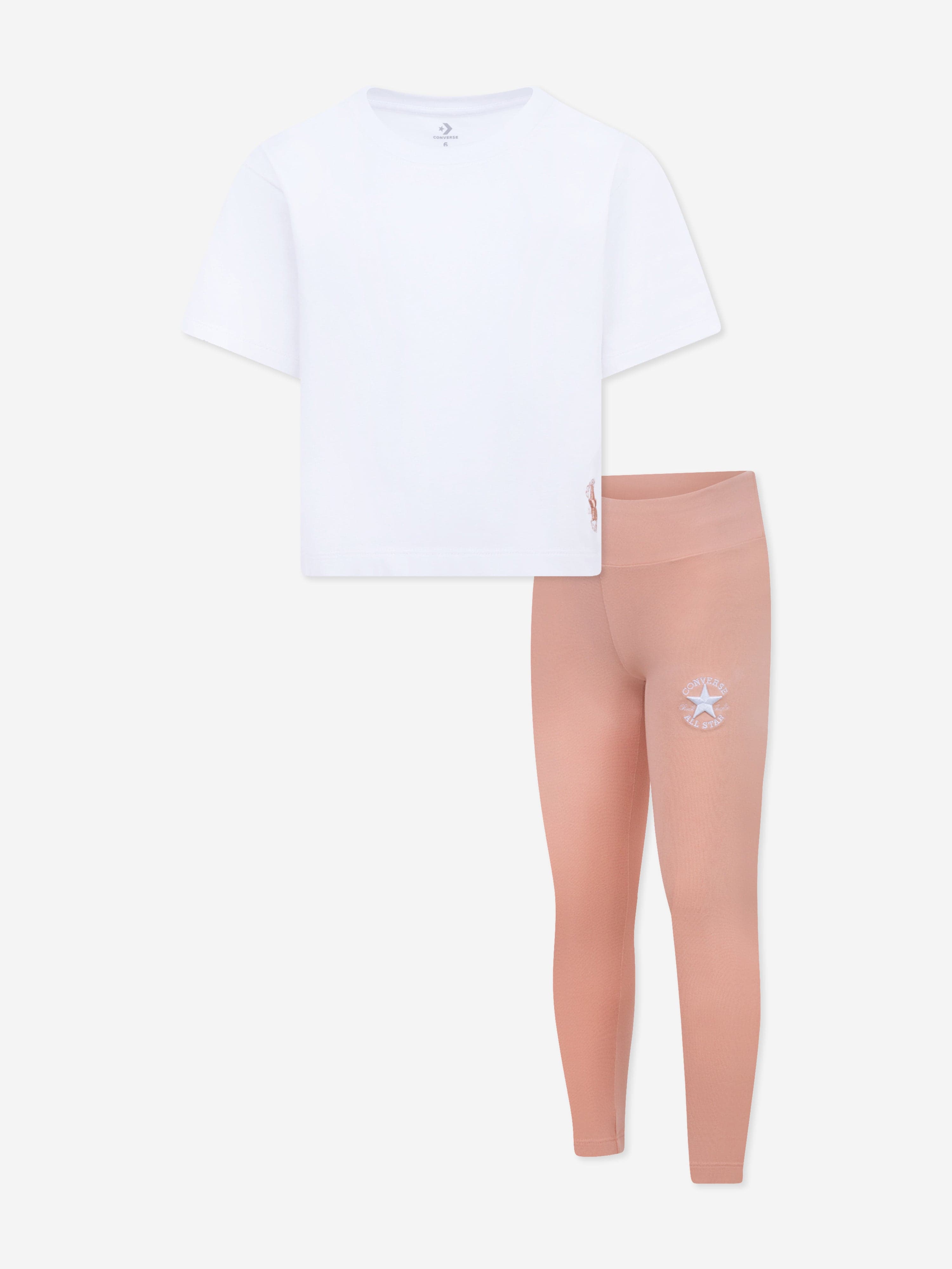 Converse Girls Boxy T-Shirt and Leggings Set in Pink | Childsplay Clothing