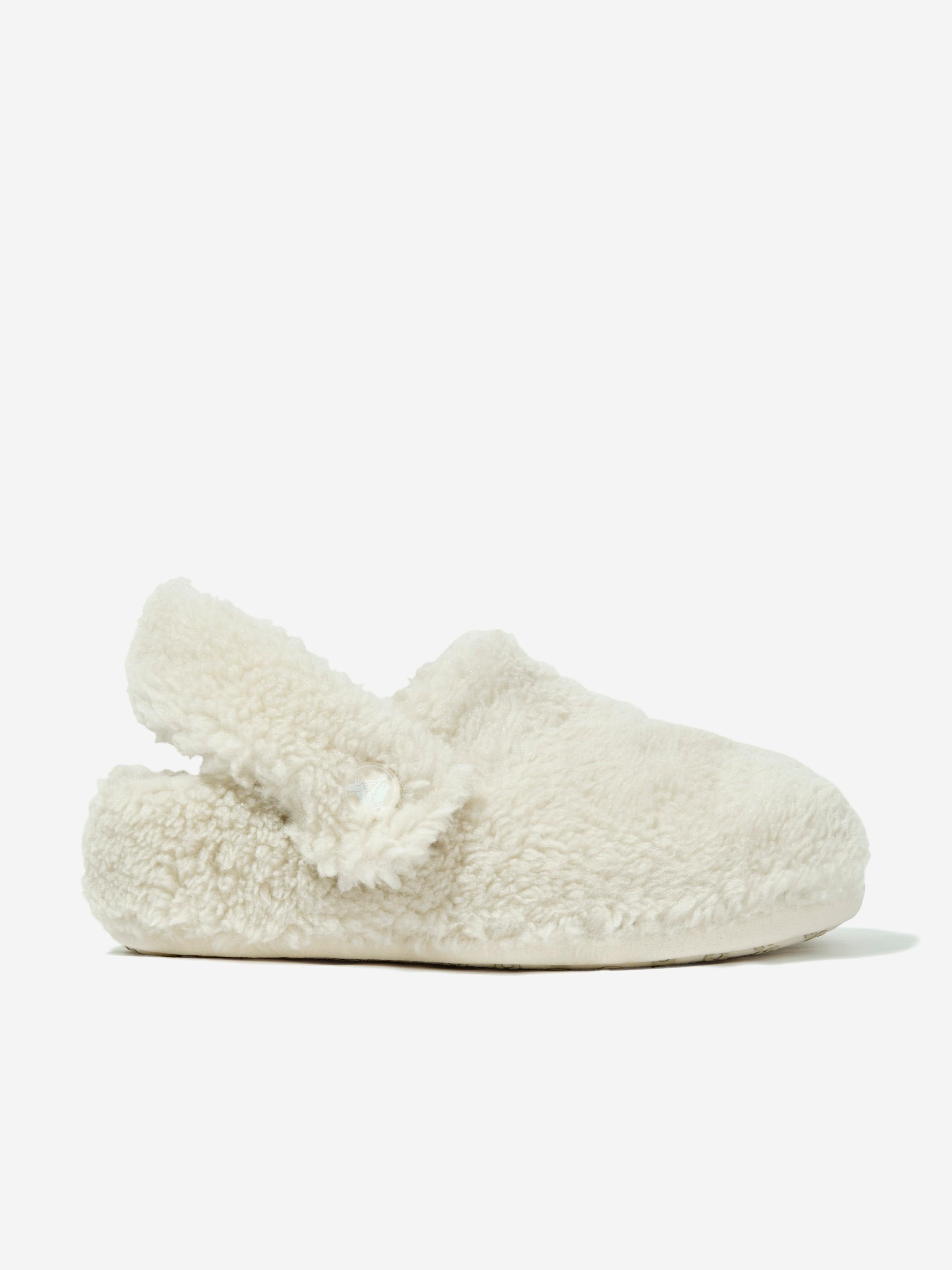 Crocs Kids Classic Cozzzy Slipper in Ivory | Childsplay Clothing UK