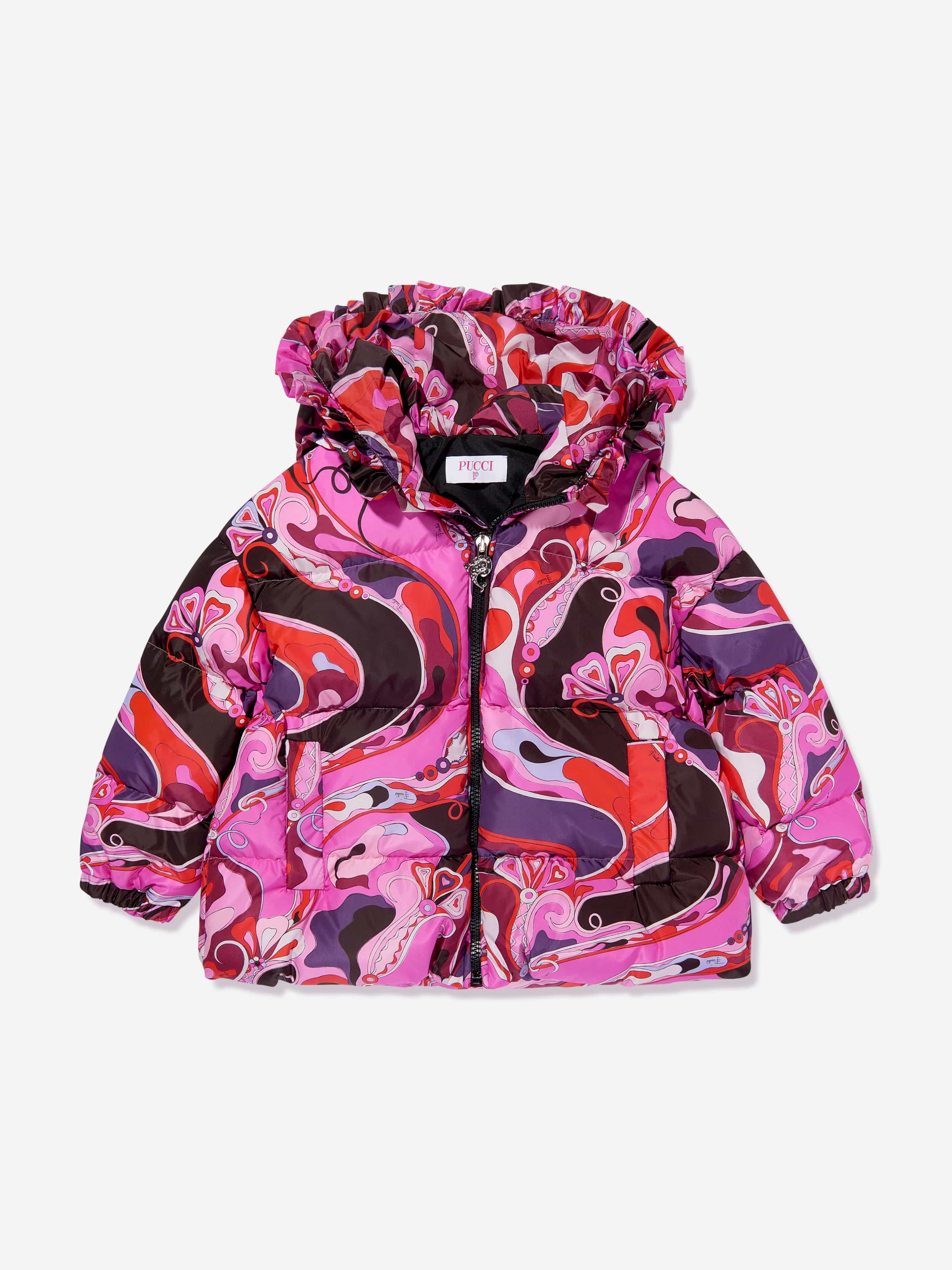 PUCCI Girls Down Padded Puffer Jacket in Pink | Childsplay Clothing UK