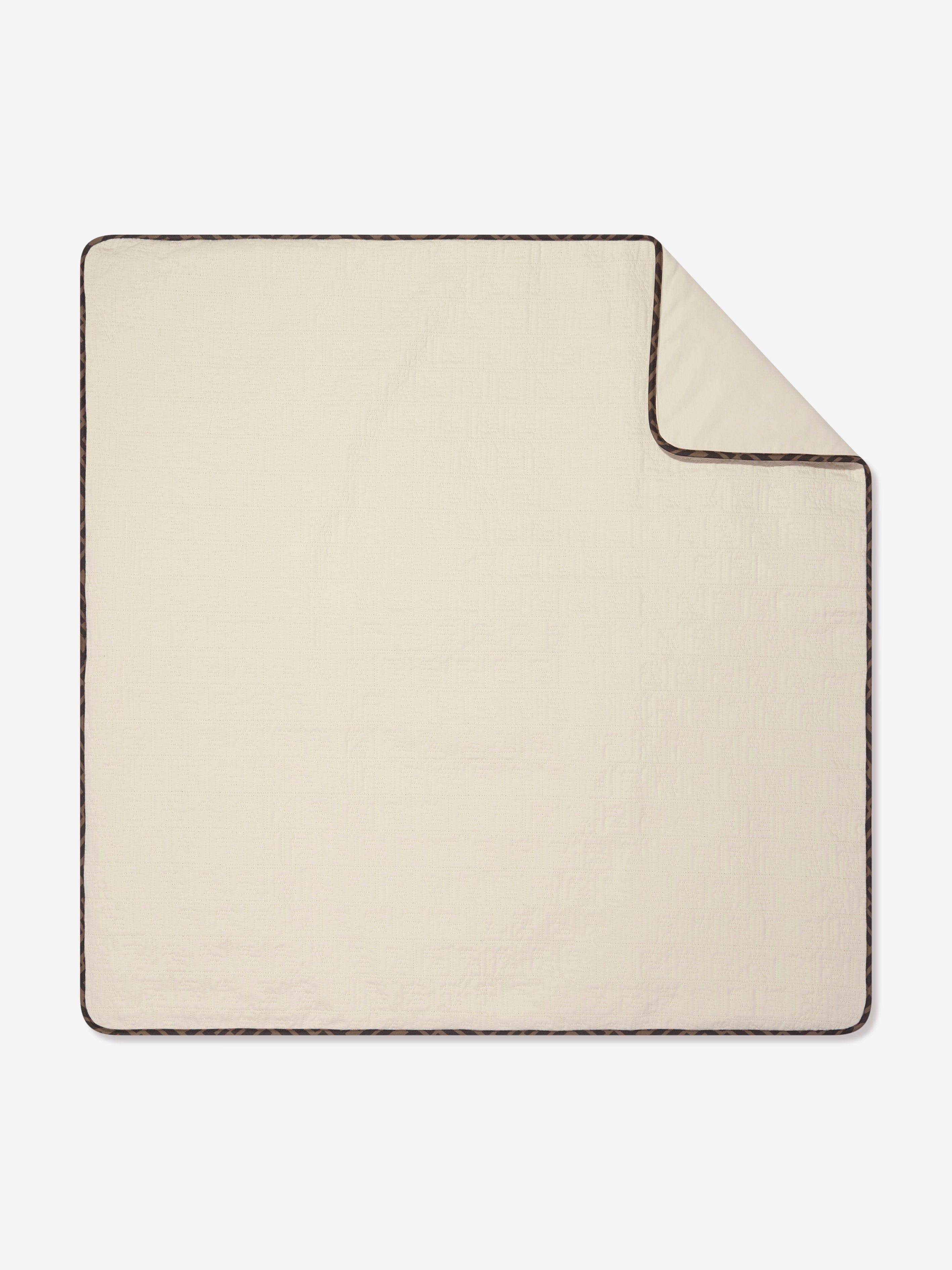 Fendi Baby Quilted Cotton Blanket in Beige (80cm) | Childsplay Clothing