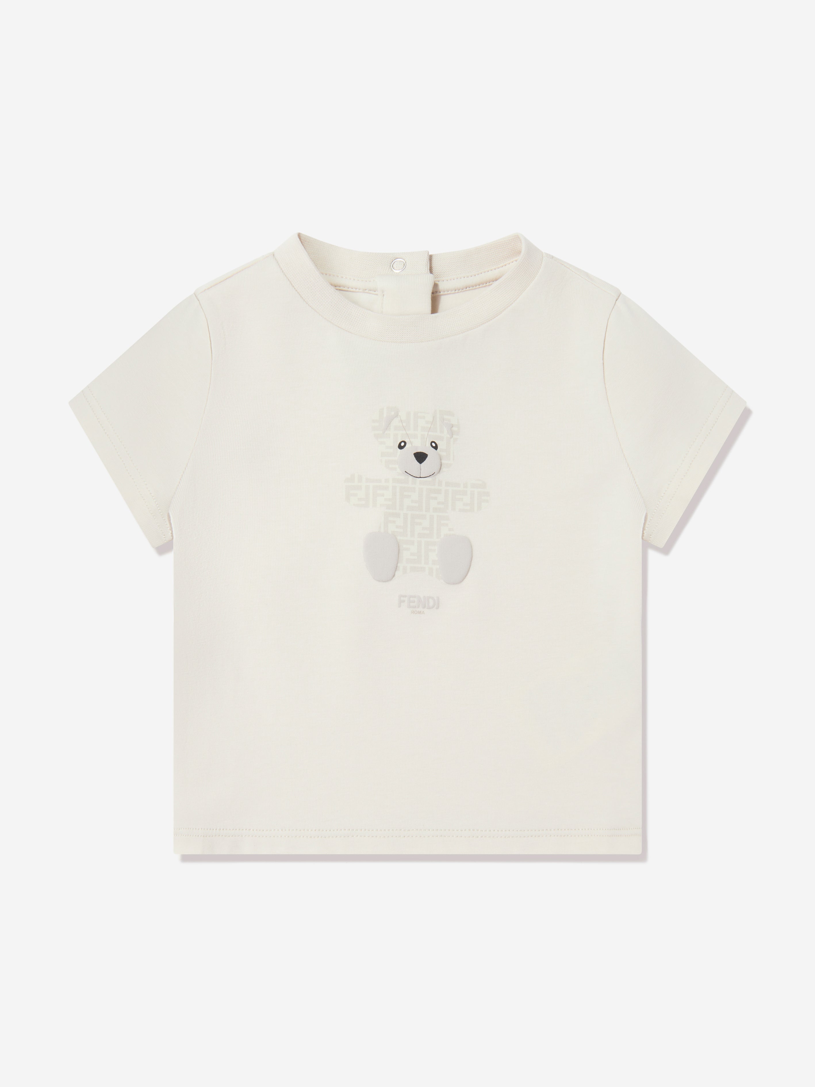 Fendi Baby Teddy Bear T-Shirt in Beige | Childsplay Clothing UK
