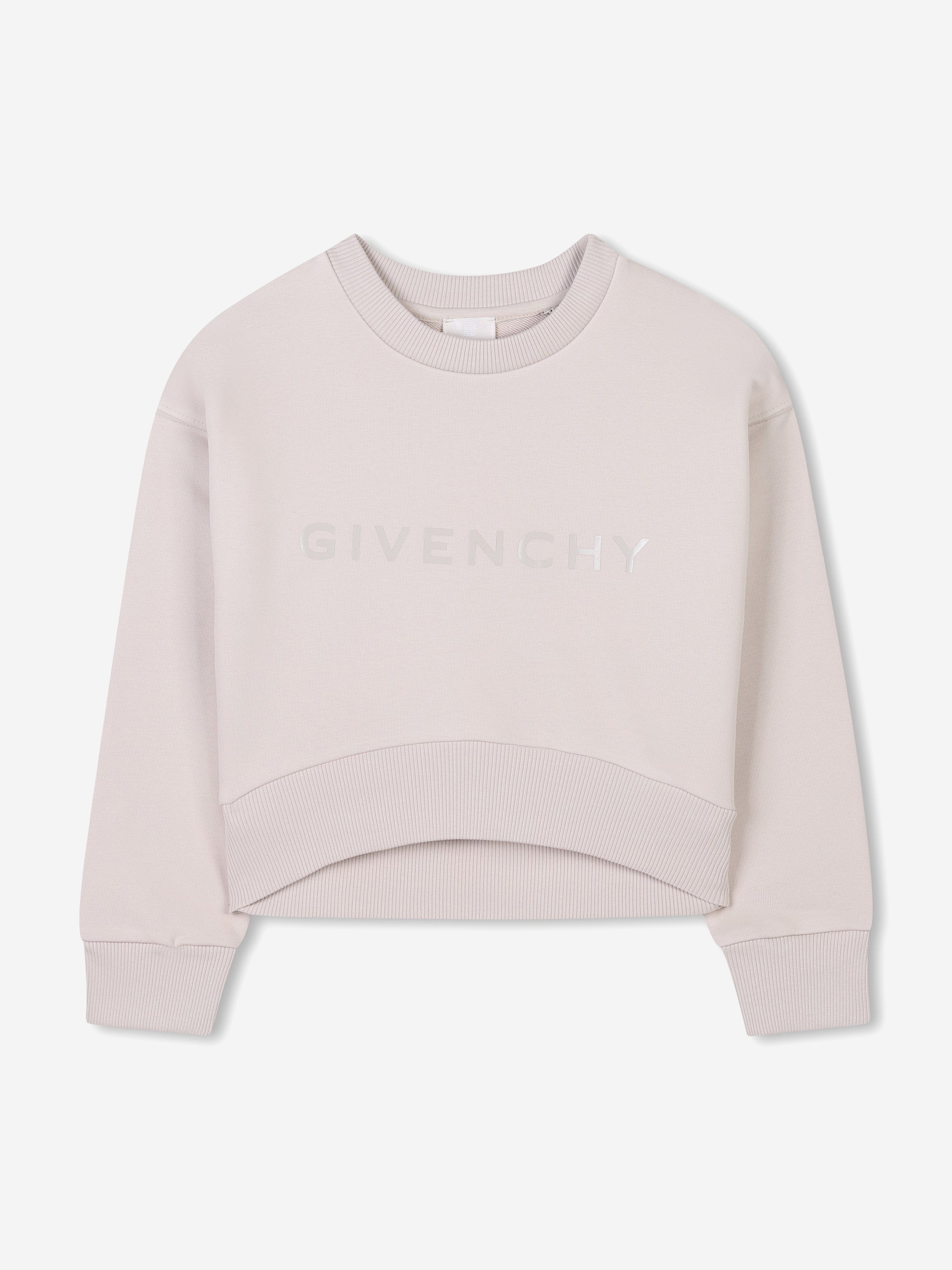Givenchy Girls Logo Print Sweatshirt in Beige | Childsplay Clothing