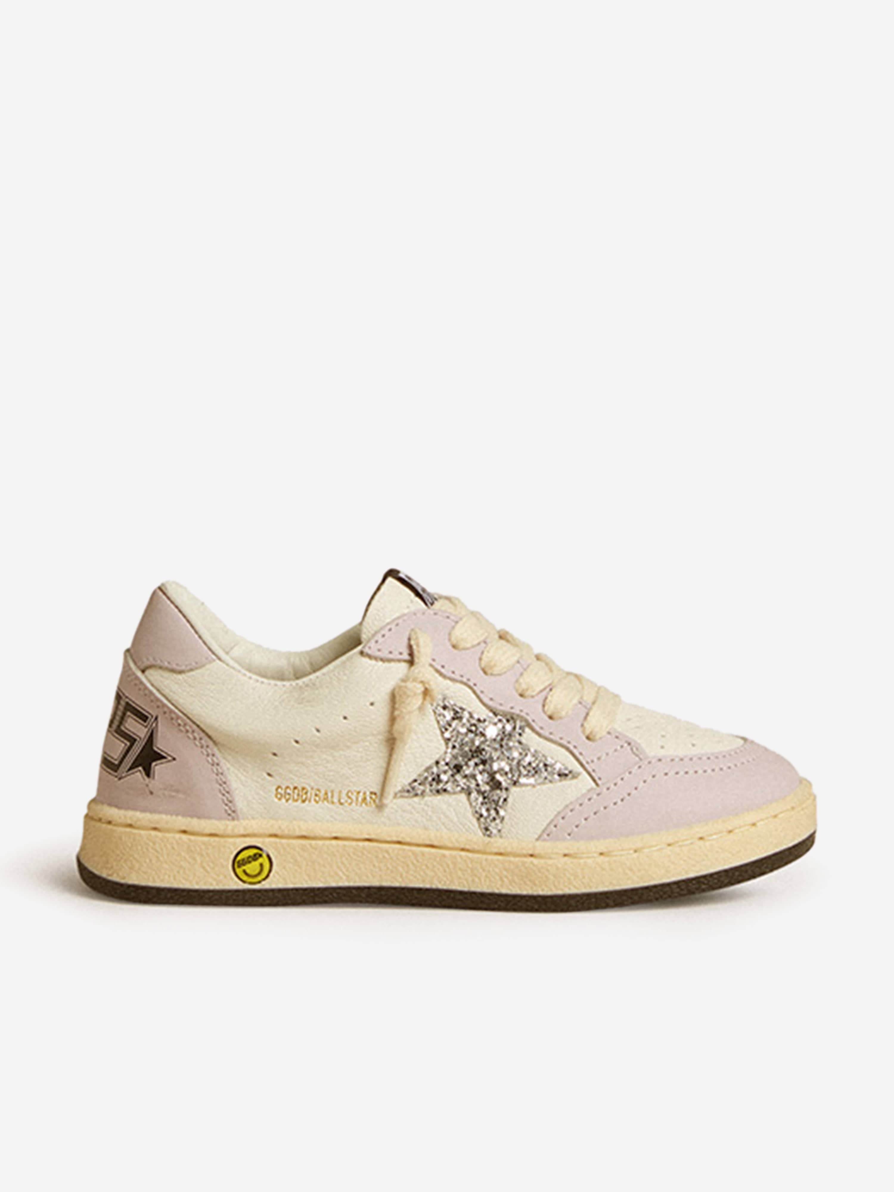 Golden Goose Girls Leather Ballstar Trainers in White | Childsplay Clothing
