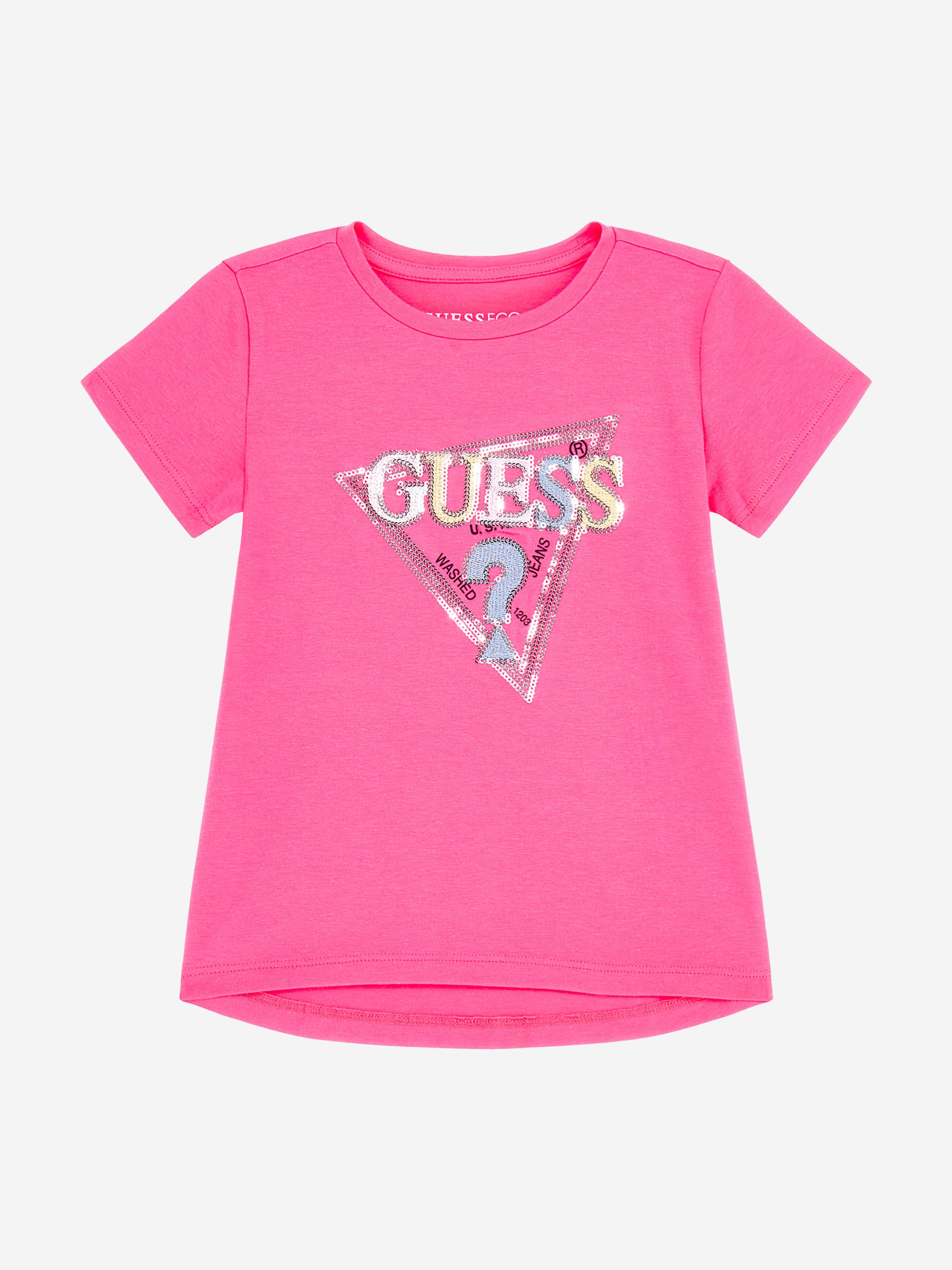 Guess Girls Logo T-Shirt in Pink | Childsplay Clothing