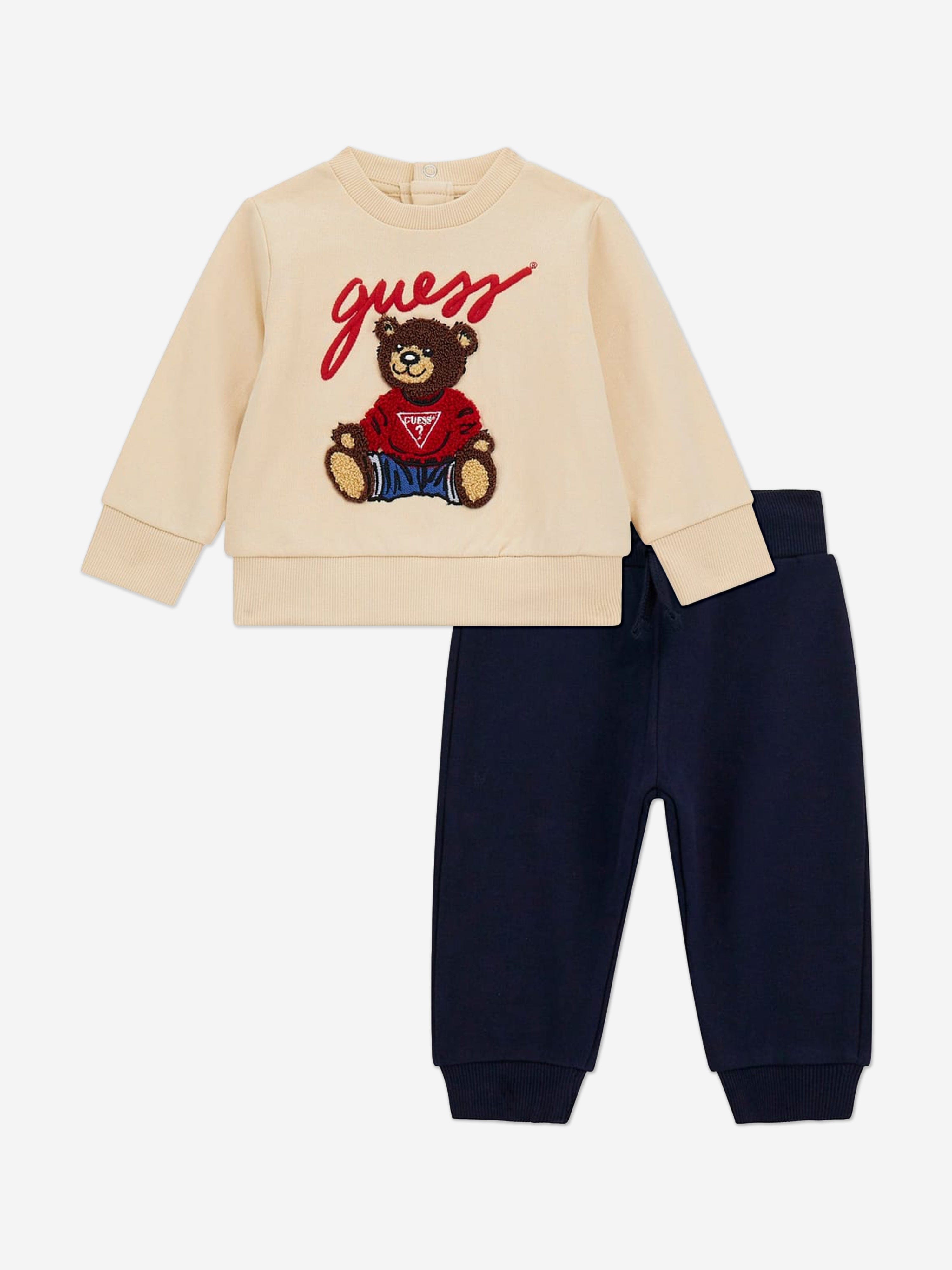 Guess Baby Girls Teddy Bear Tracksuit in Beige | Childsplay Clothing