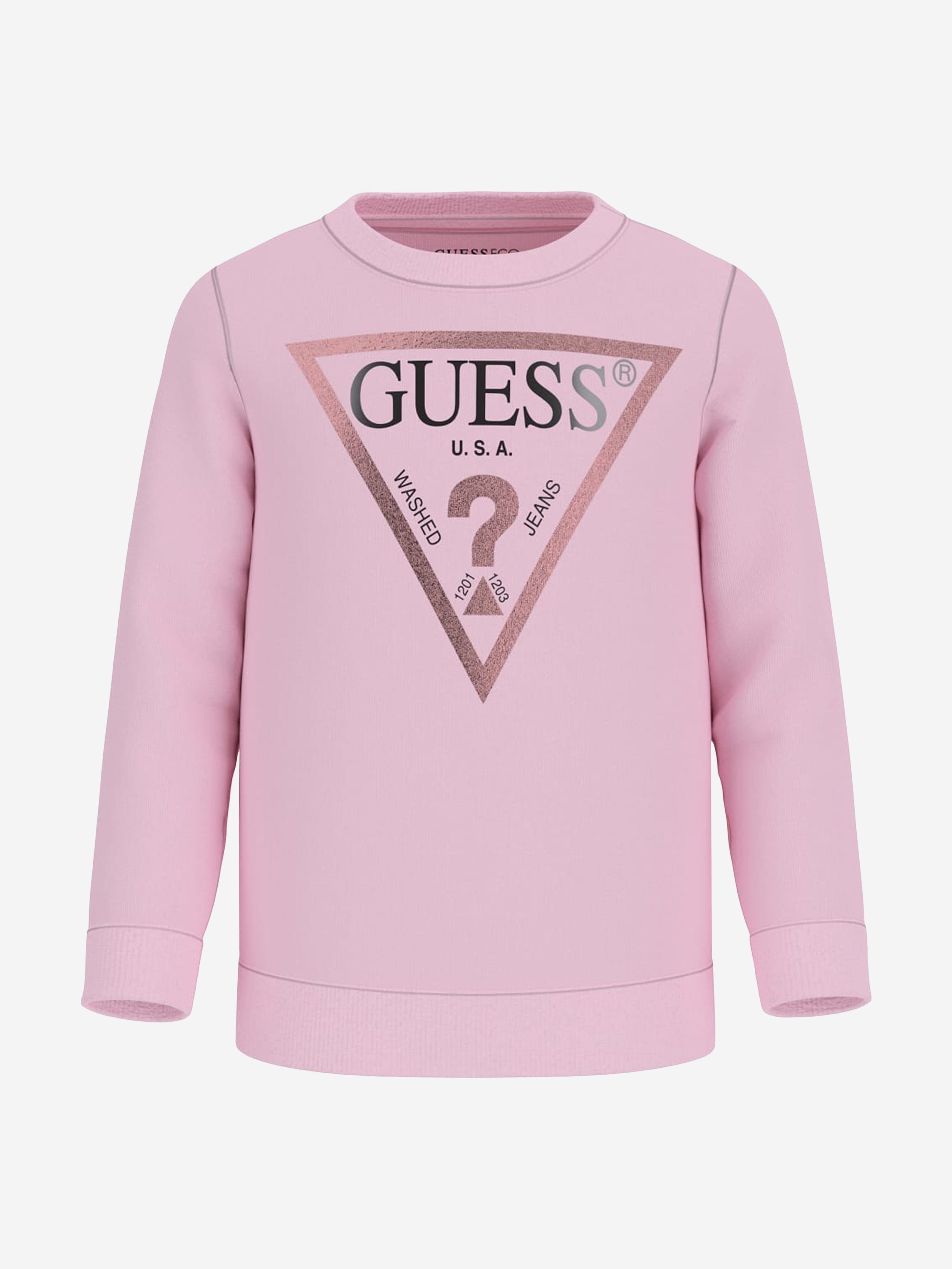 Guess Girls Logo Sweatshirt in Pink | Childsplay Clothing