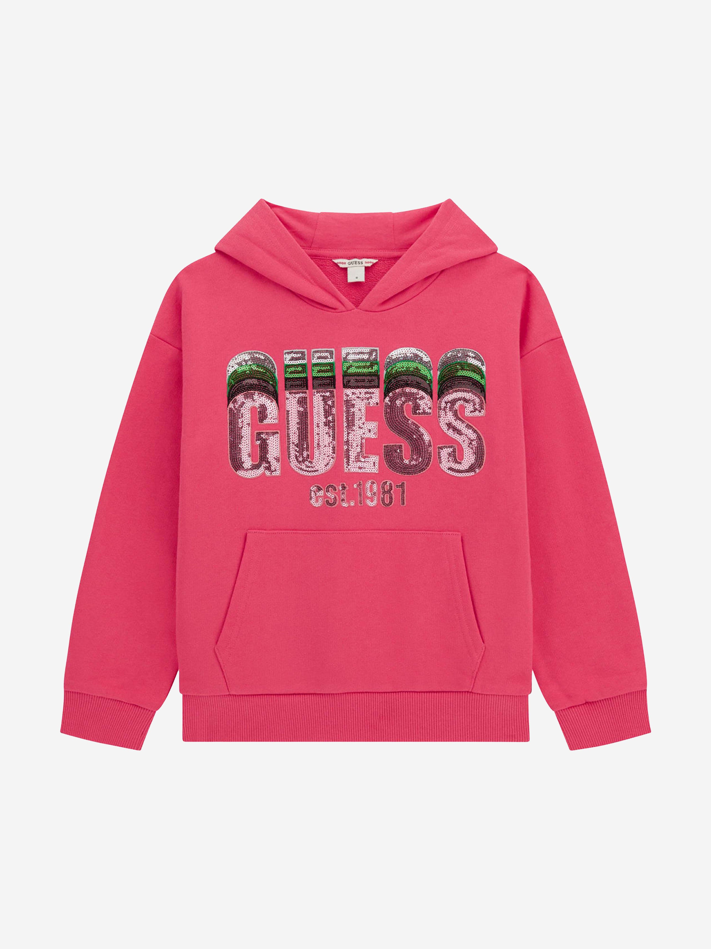 Guess Girls Logo Hoodie in Pink | Childsplay Clothing