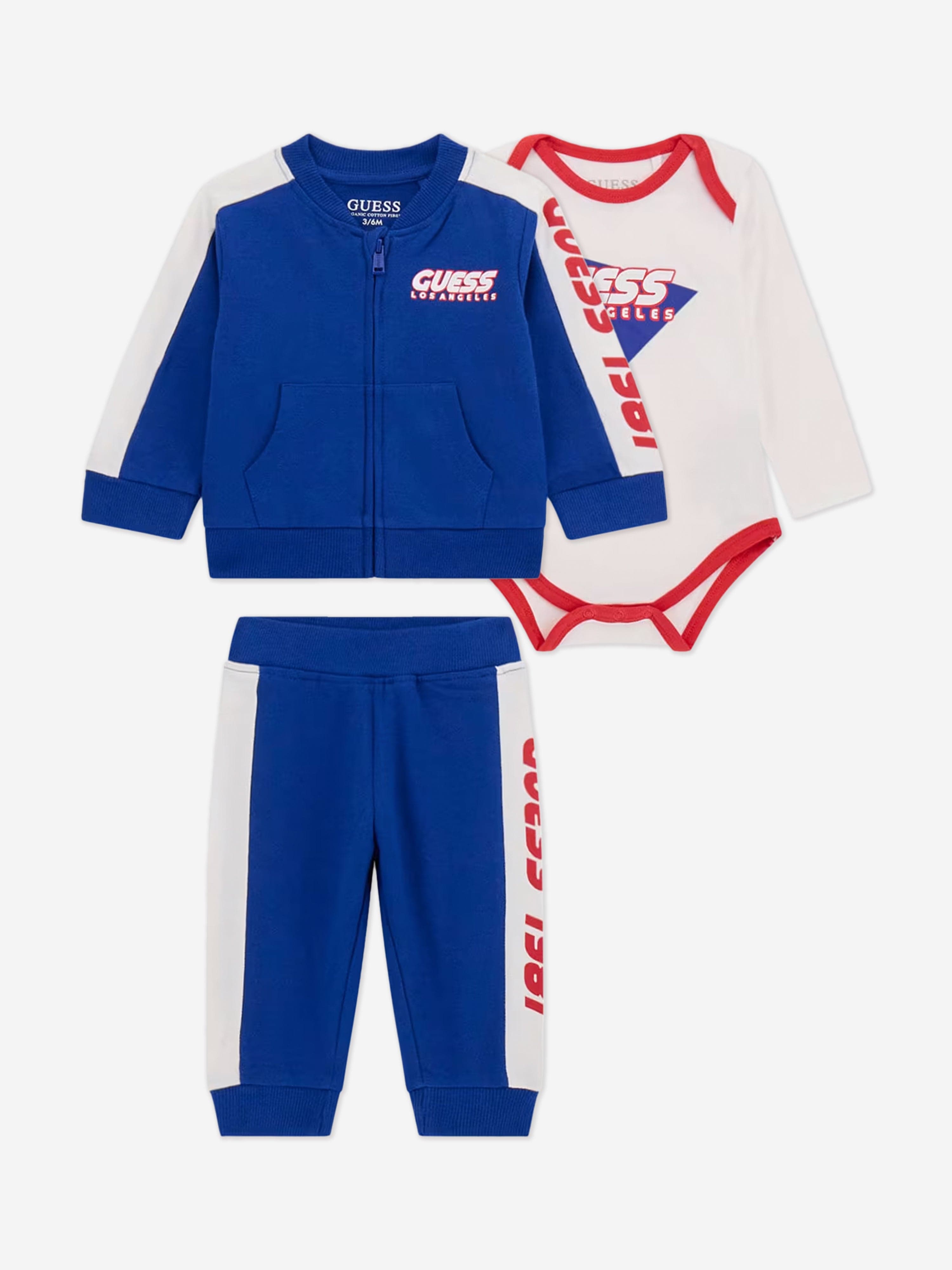 Guess Baby Boys 3 Piece Tracksuit Set in Blue | Childsplay Clothing UK
