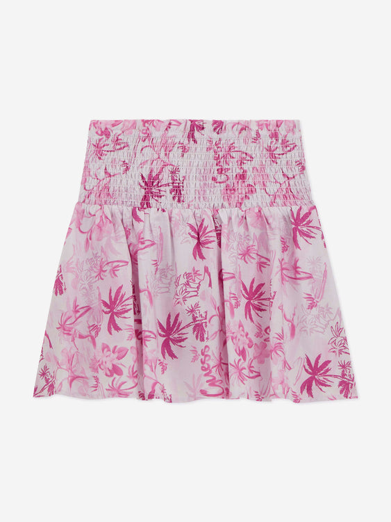 Girls Palm Tree Mini Skirt in Pink | Childsplay Clothing