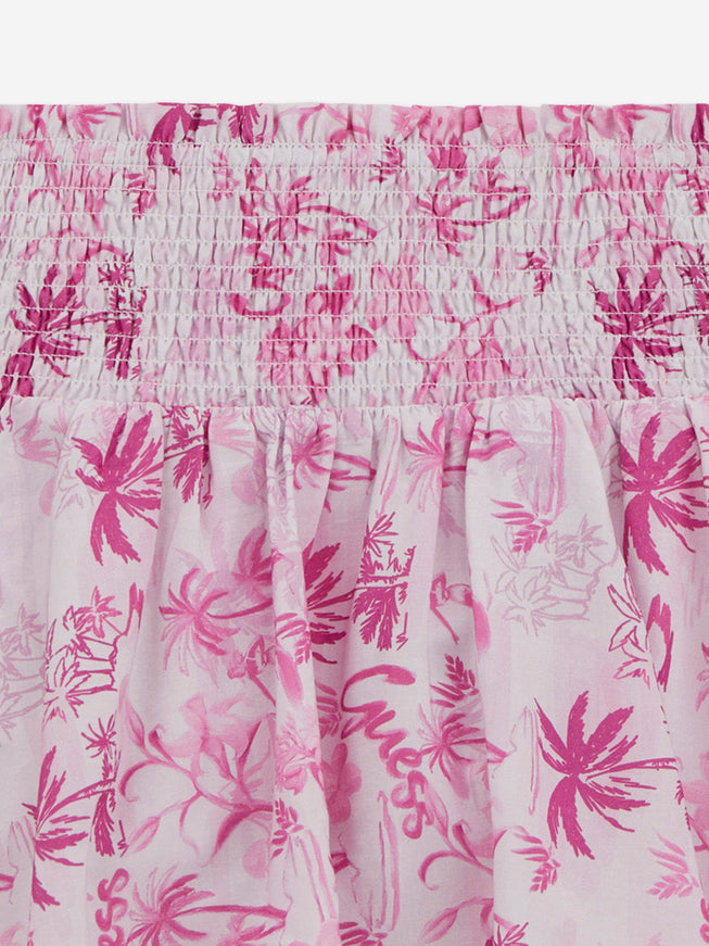 Girls Palm Tree Mini Skirt in Pink | Childsplay Clothing