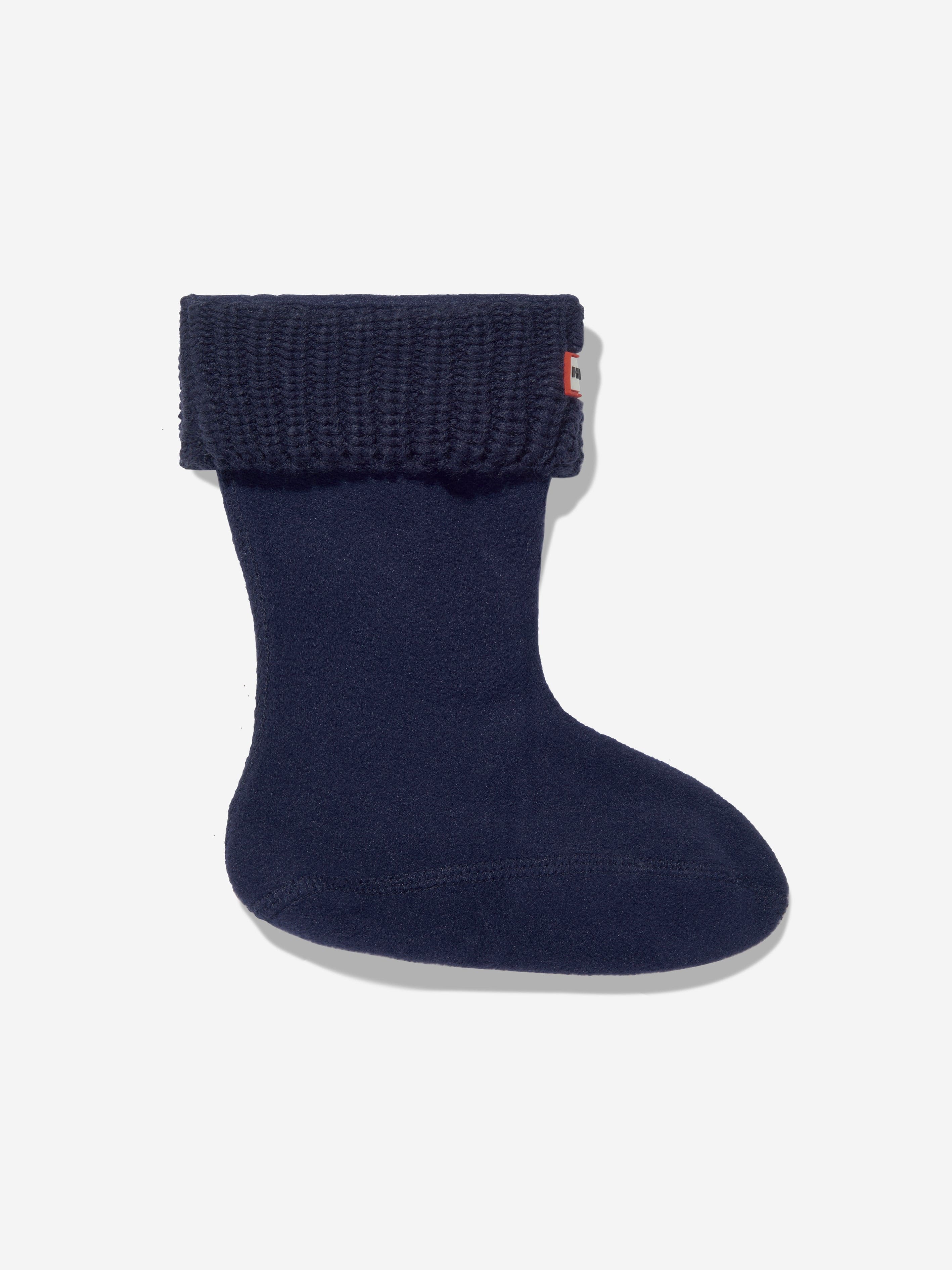 Hunter Kids Recycled Half Cardigan Boot Socks in Navy | Childsplay ...