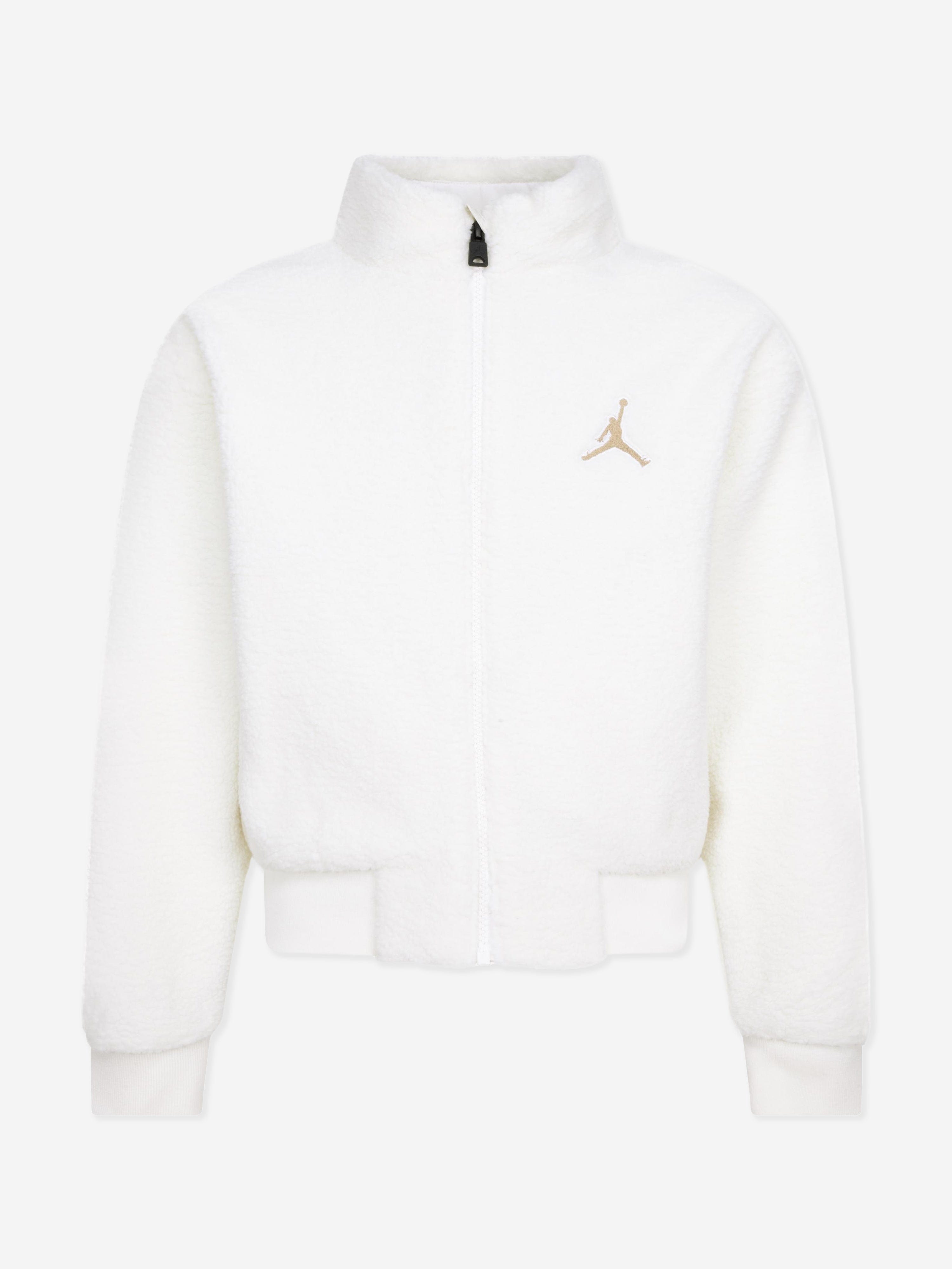 Jordan Girls Jumpman Sherpa Jacket in Ivory | Childsplay Clothing