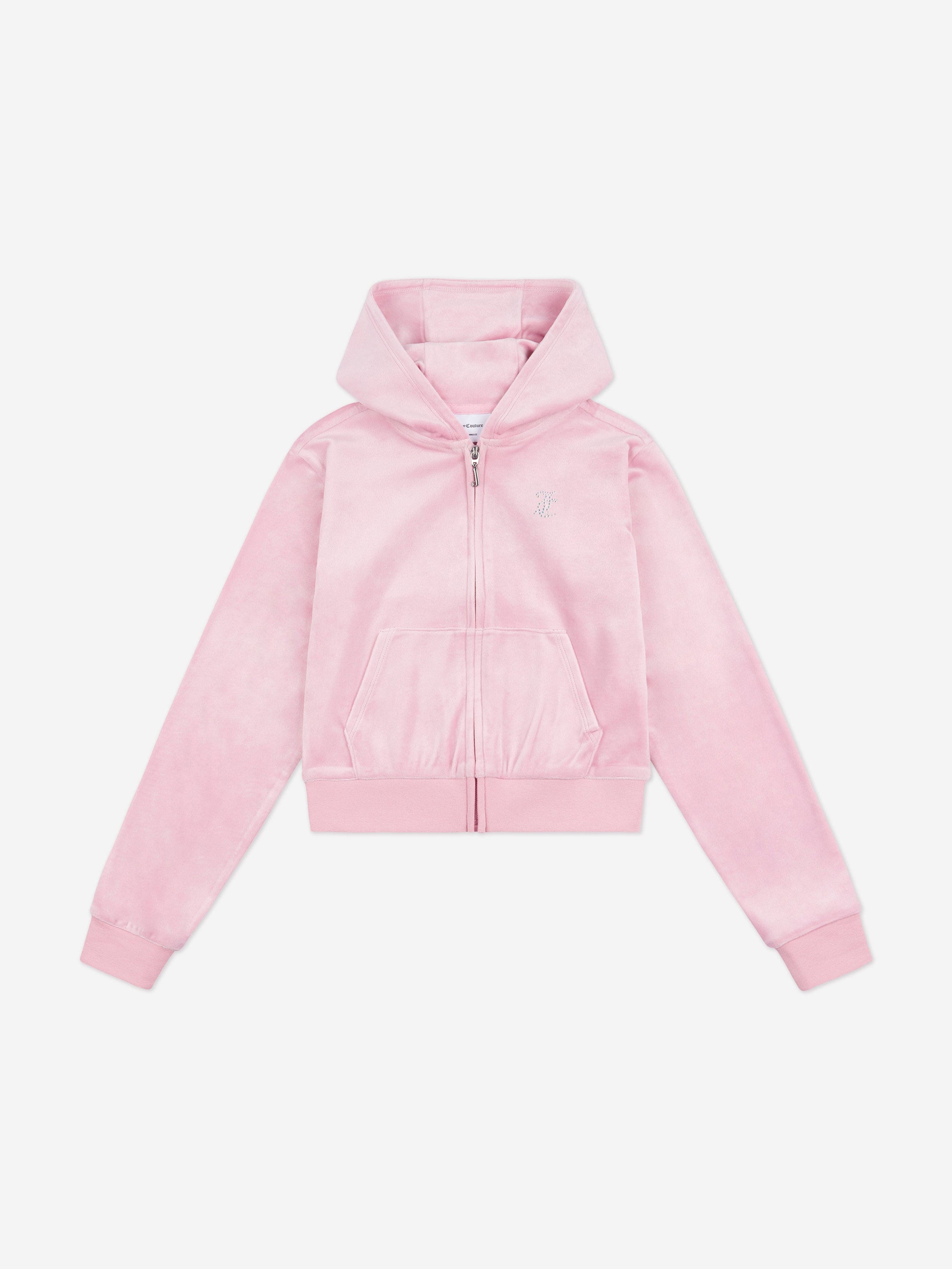 Juicy Couture Girls Diamante Logo Zip Up Top in Pink | Childsplay Clothing