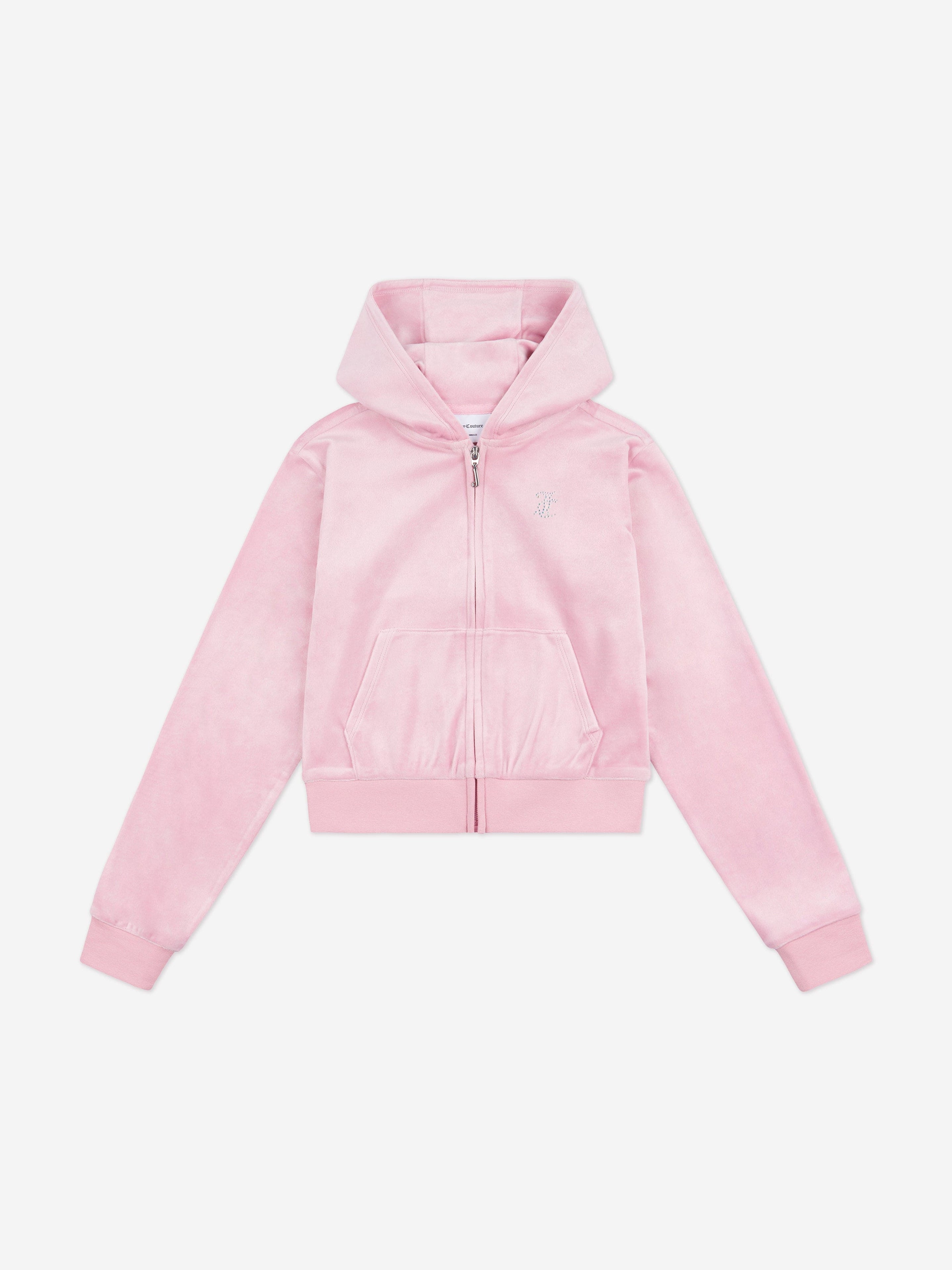 Juicy Couture Girls Diamante Logo Zip Up Top in Pink | Childsplay Clothing