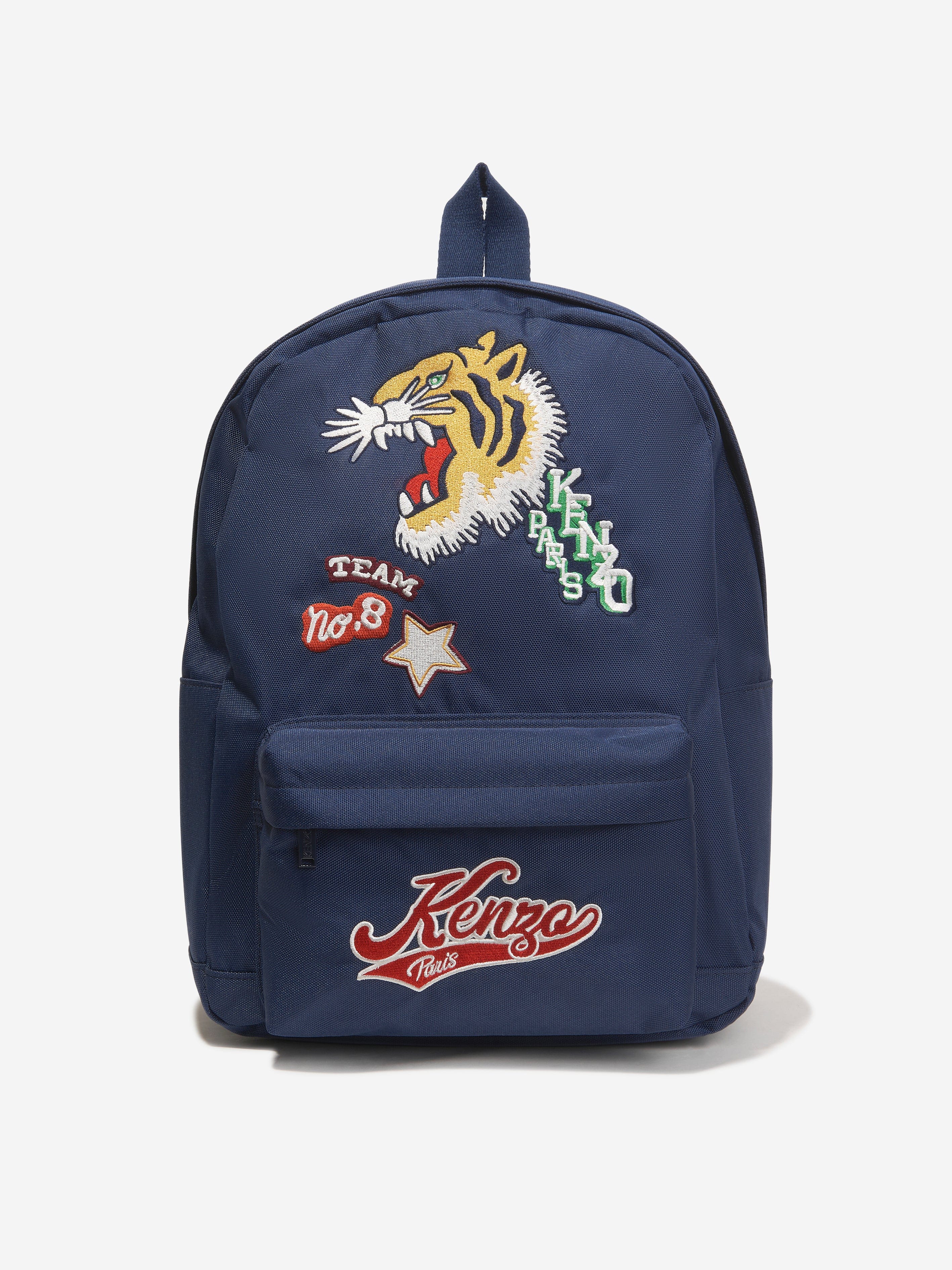 KENZO Kids Embroidered Badges Backpack in Navy | Childsplay Clothing