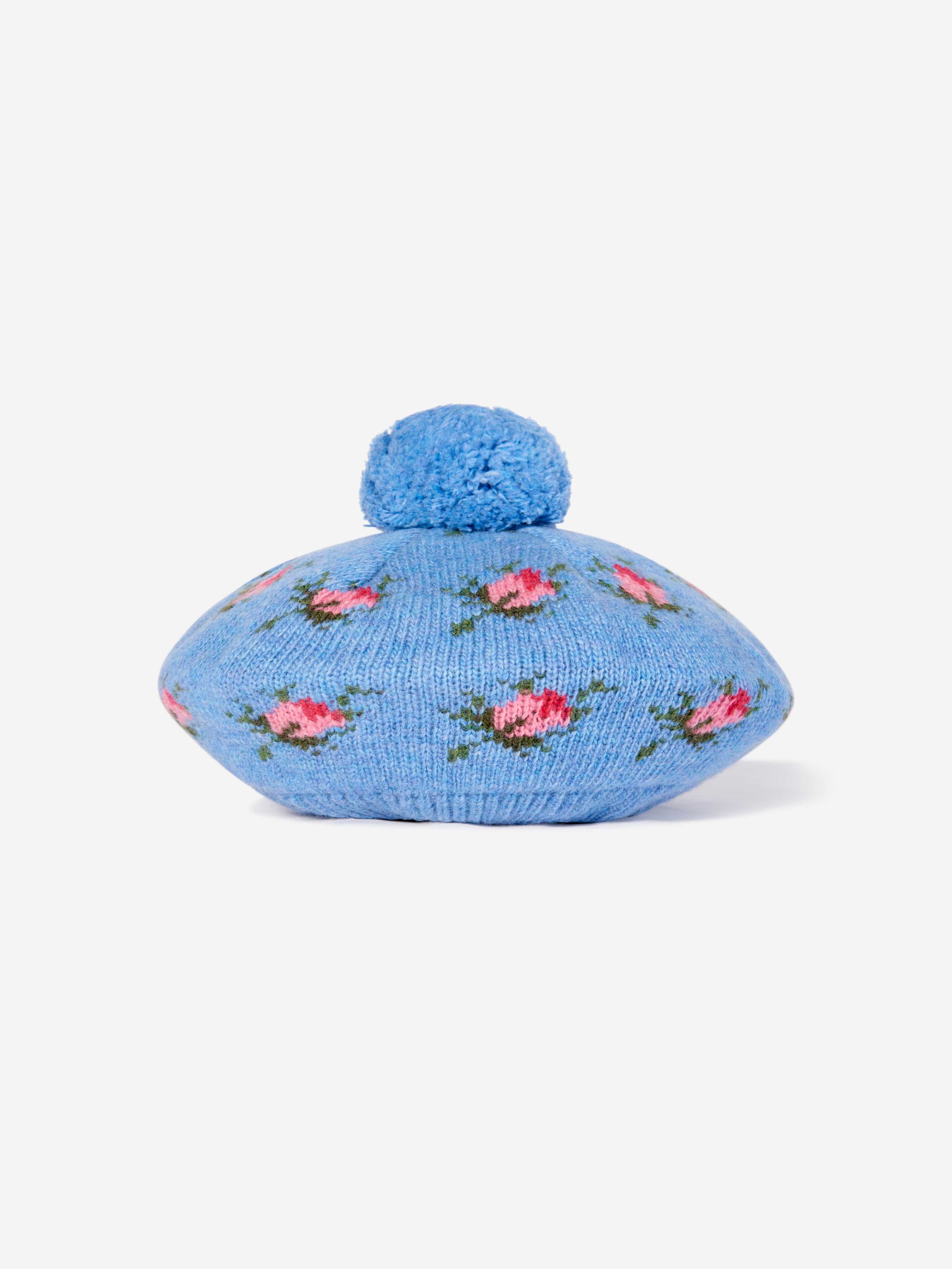 Konges Sløjd Girls Rose Belou Knit Beret in Blue | Childsplay Clothing UK