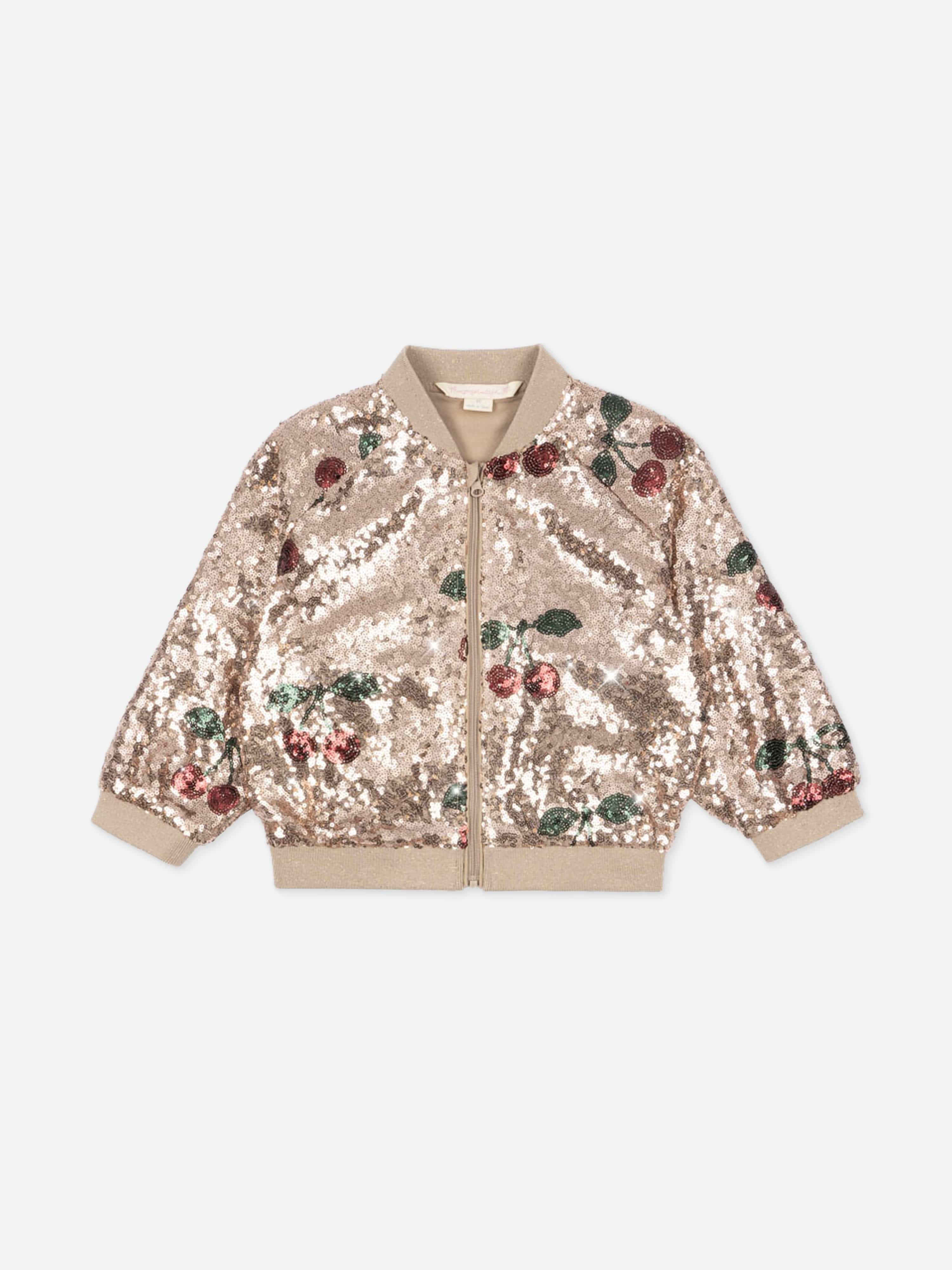 Konges Sløjd Girls Starla Sequin Cherry Jacket in Gold | Childsplay ...