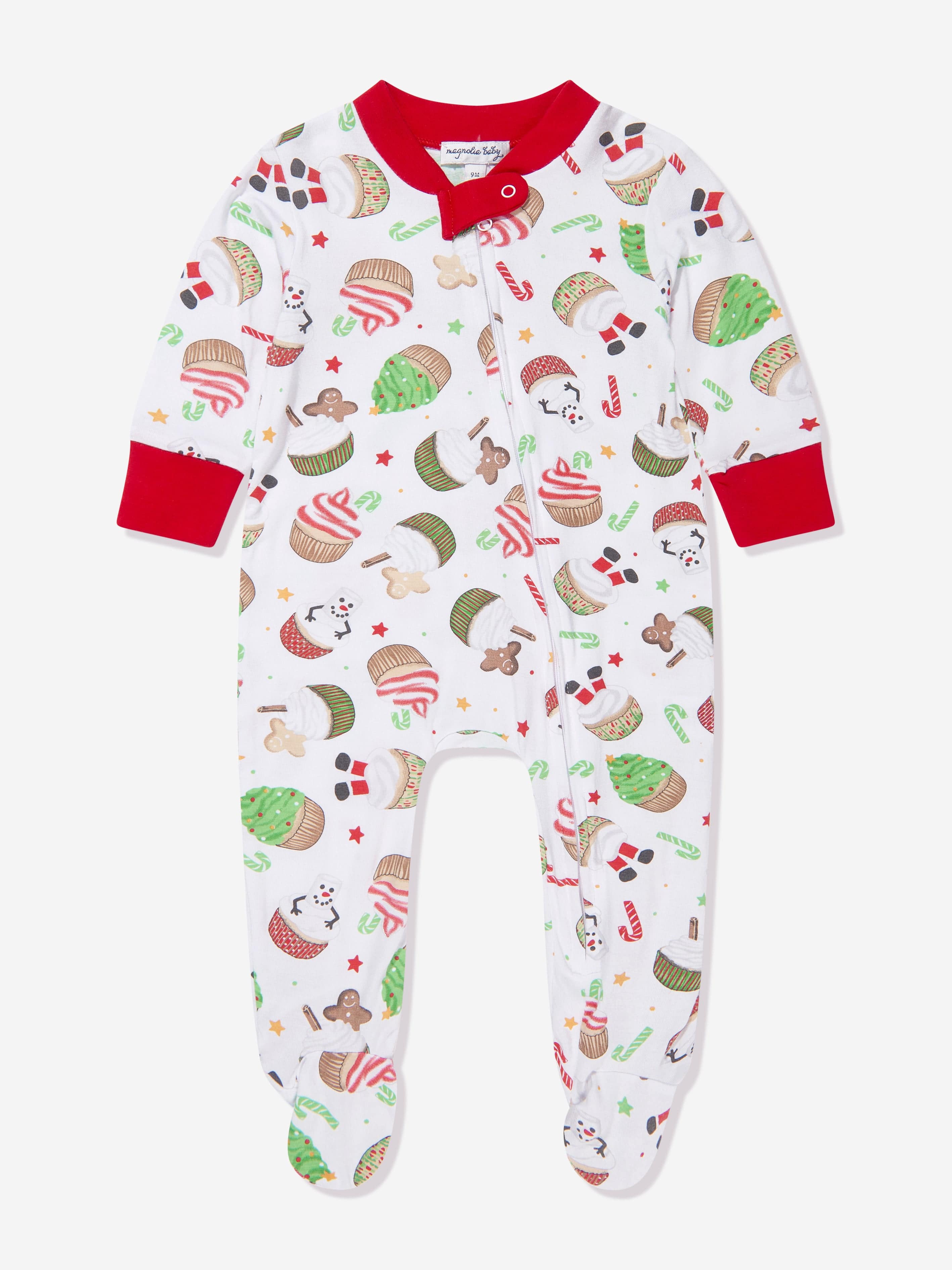 Magnolia Baby Baby Festive Cupcakes Zipper Babygrow in White ...