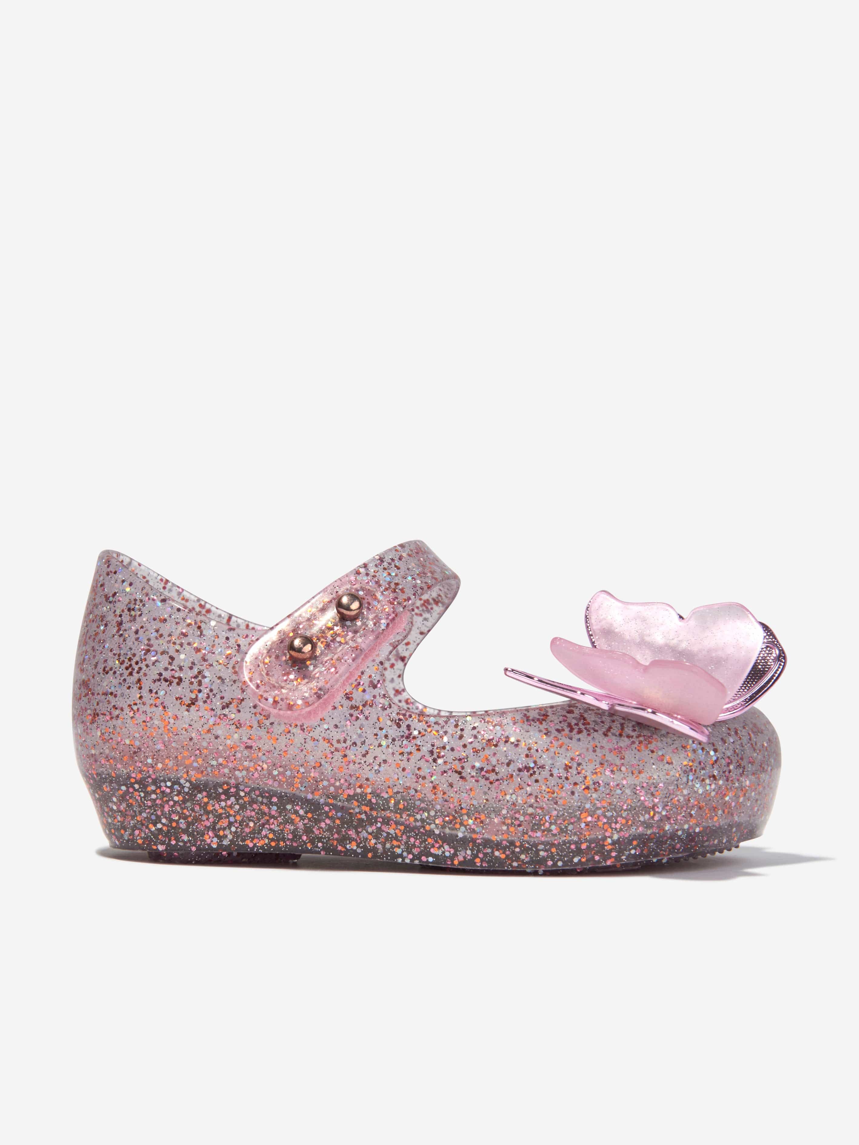 Mini Melissa Girls Mini Ultragirl Butterfly Jelly Ballerinas in Pink ...