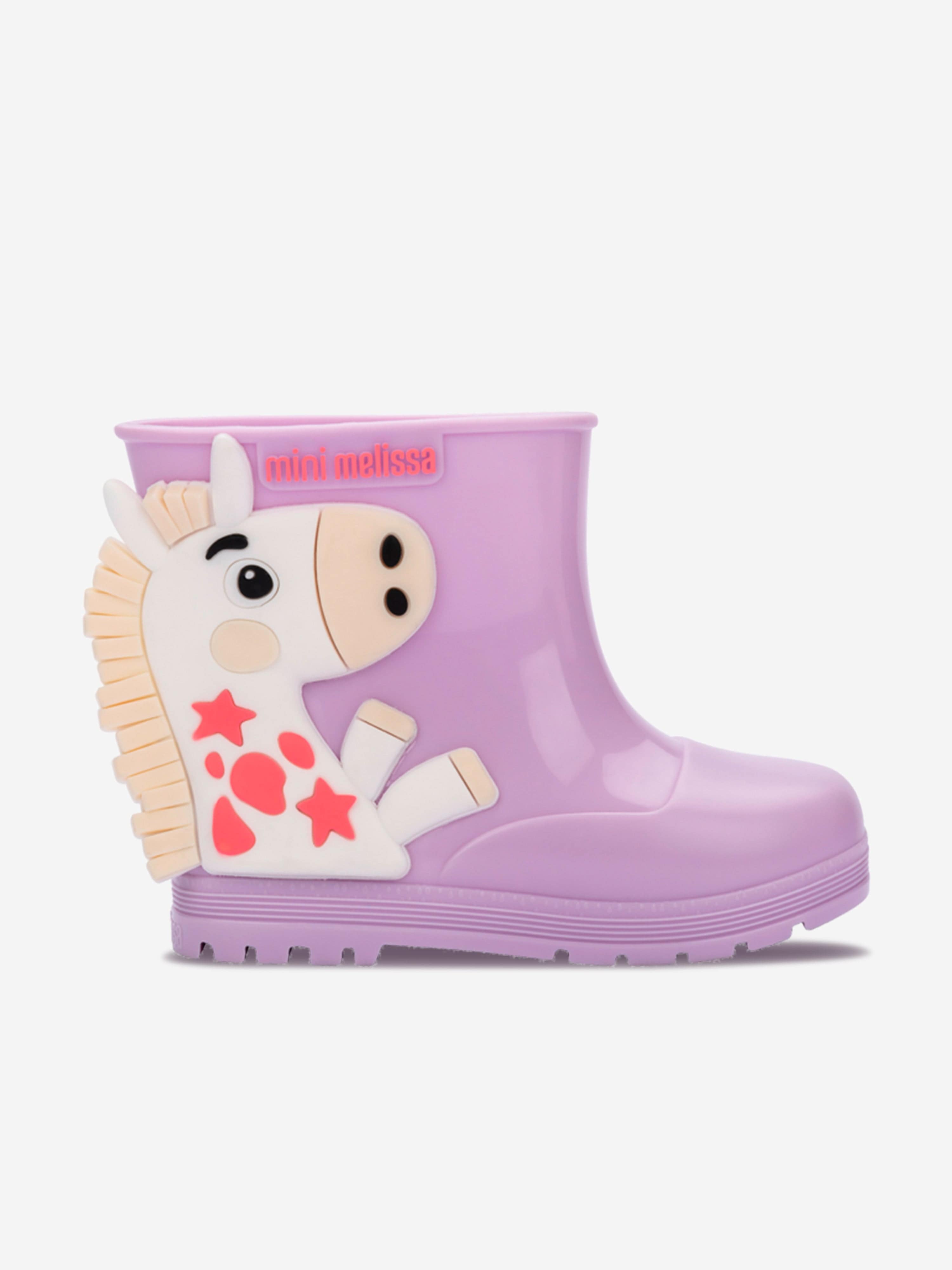 Mini Melissa Girls Wonderland Wellies in Purple | Childsplay Clothing