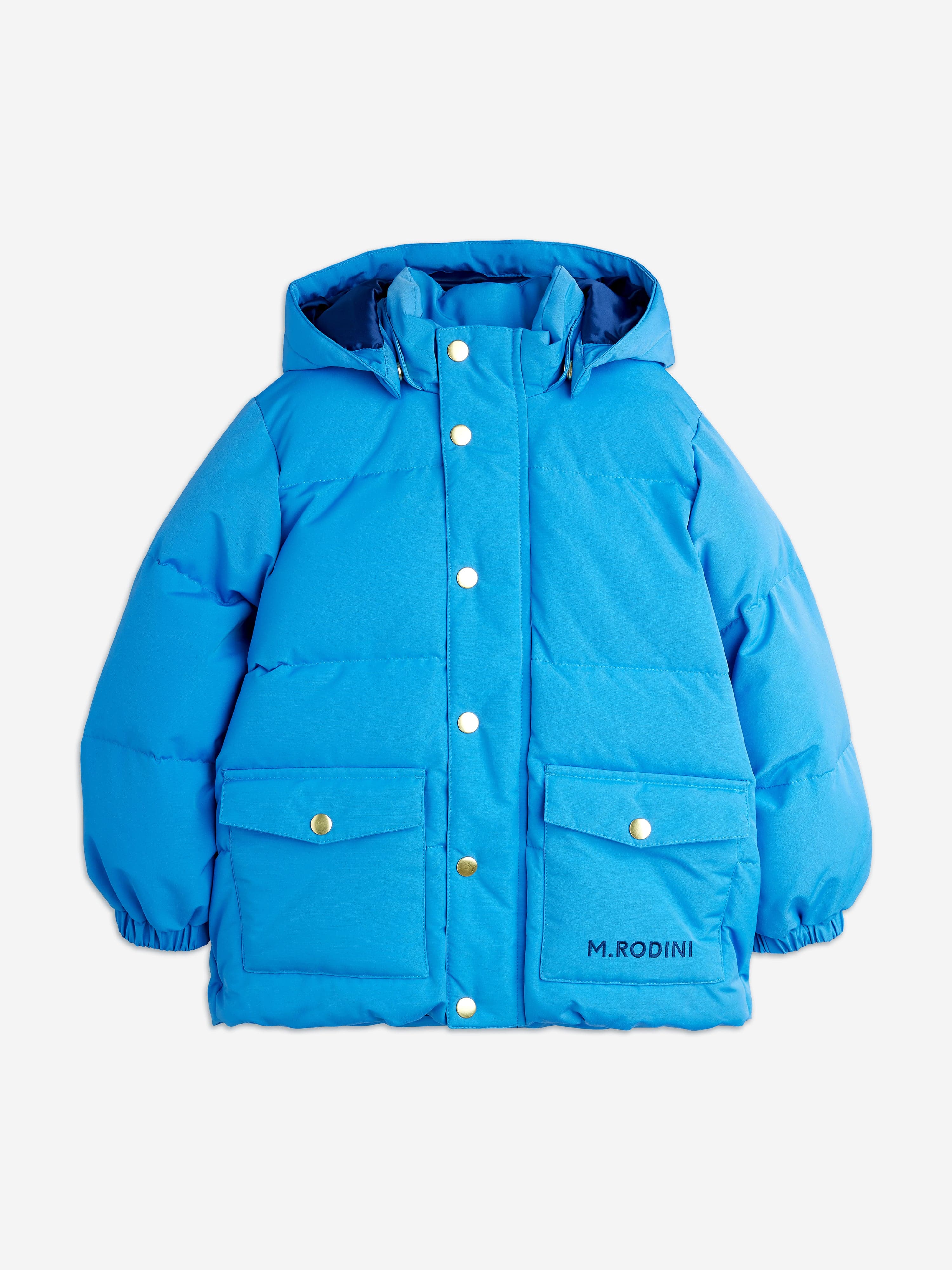 Mini Rodini Kids Solid Heavy Puffer Jacket in Blue | Childsplay Clothing UK