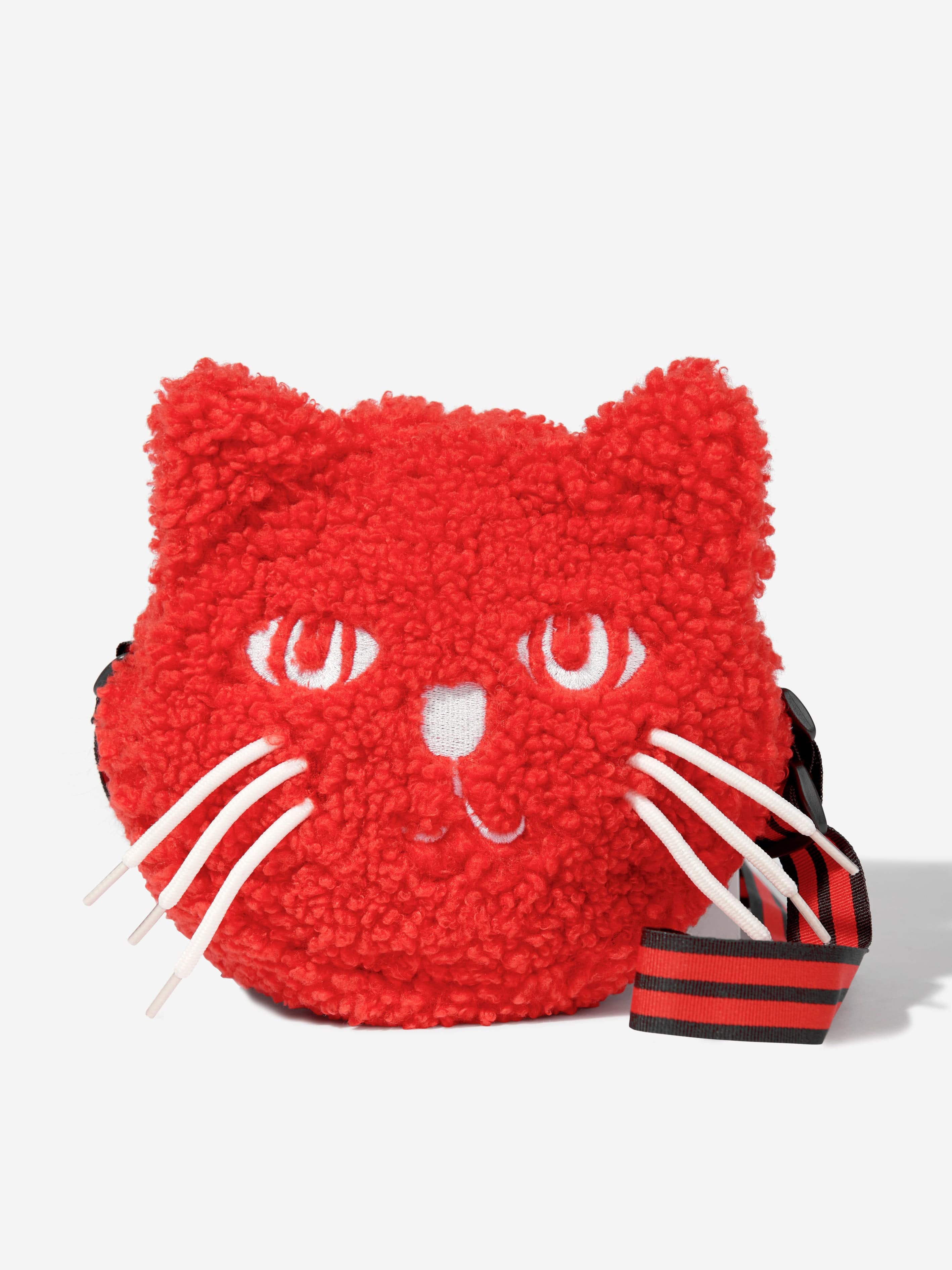 Mini Rodini Girls Cat Fuzzy Mini Bag in Red (23cm) | Childsplay Clothing