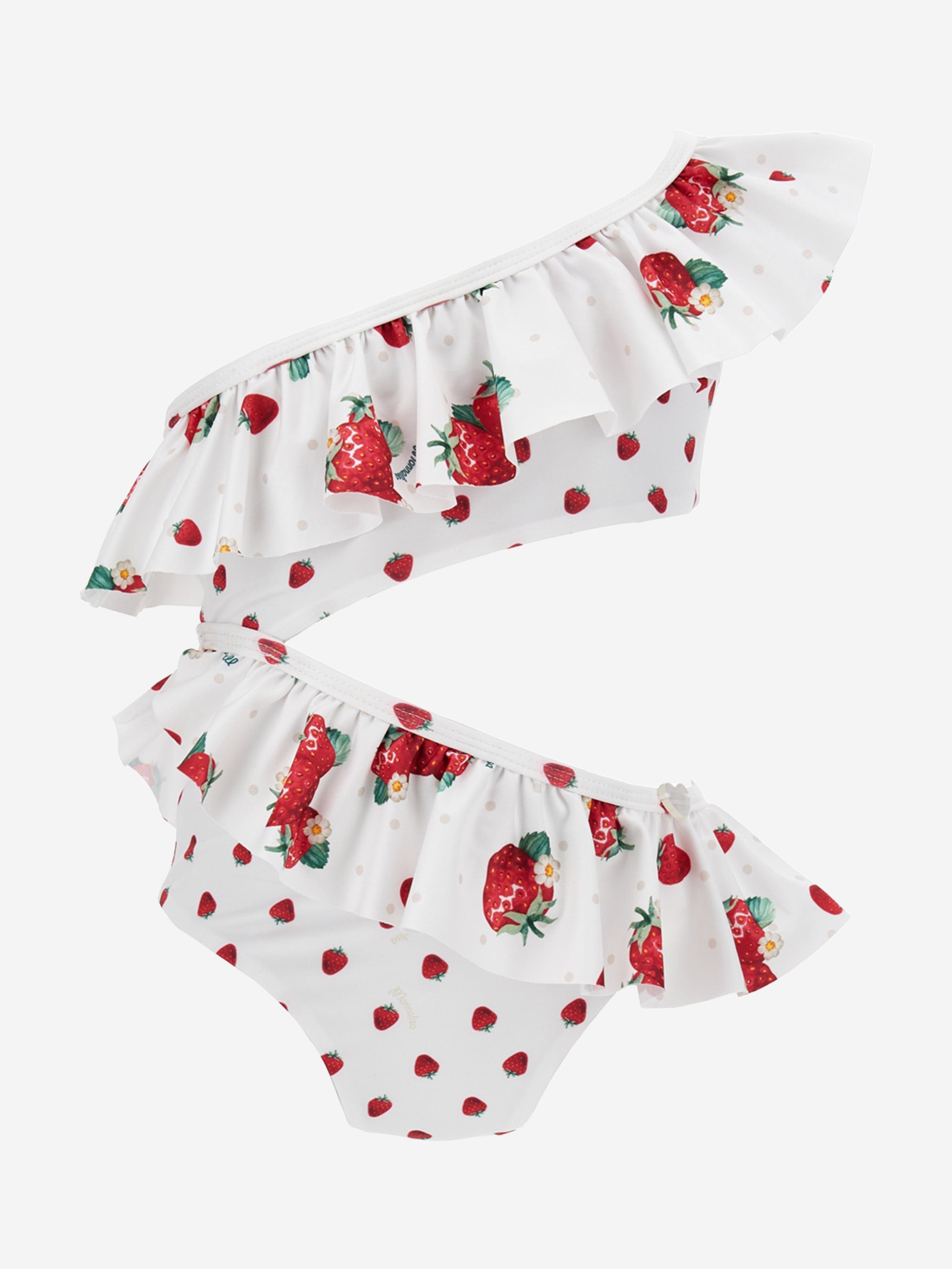 Monnalisa Girls Polka Dot Strawberries Bikini in White | Childsplay ...
