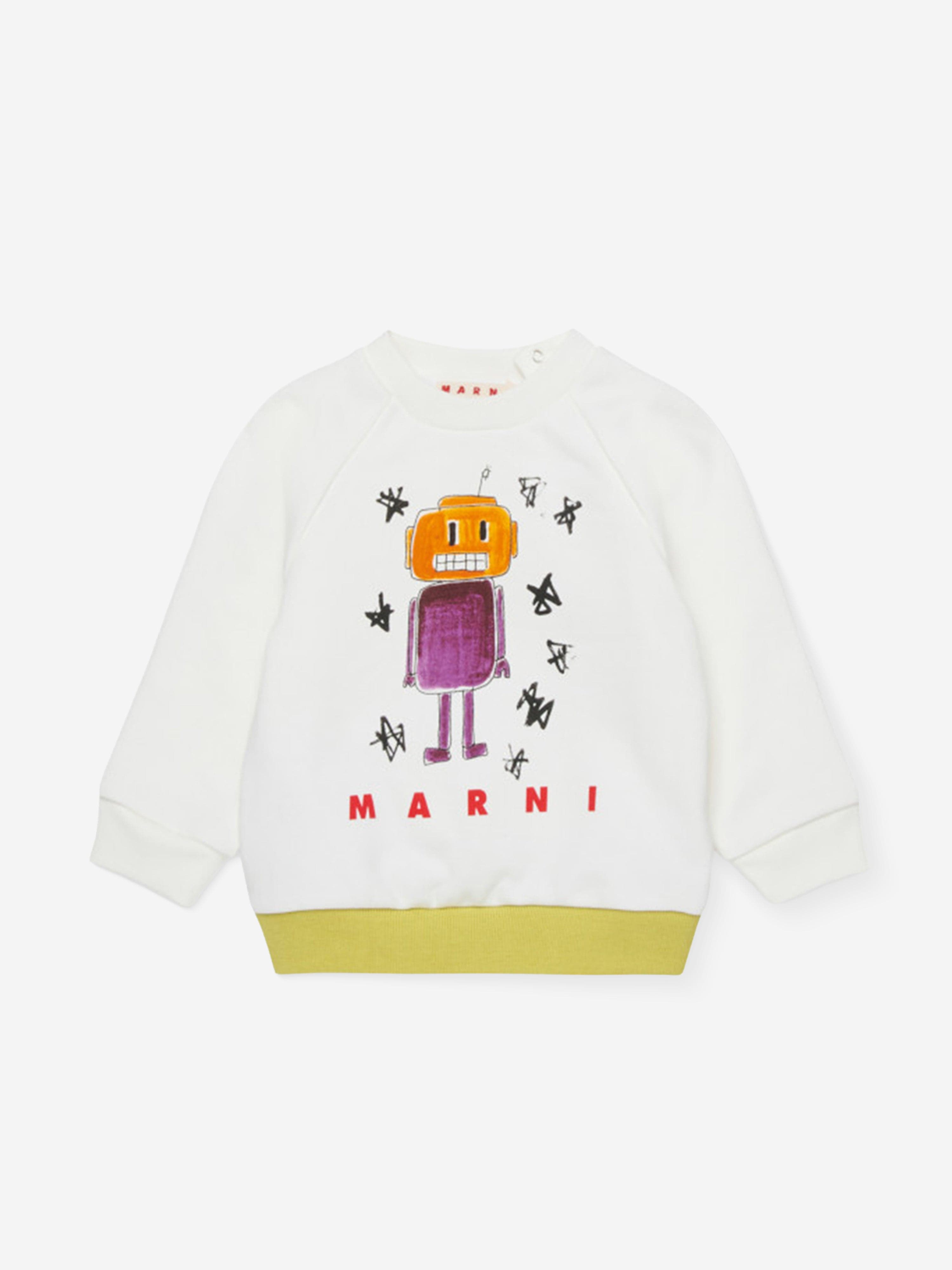 MARNI Baby Graphic Print Sweatshirt in White | Childsplay Clothing UK