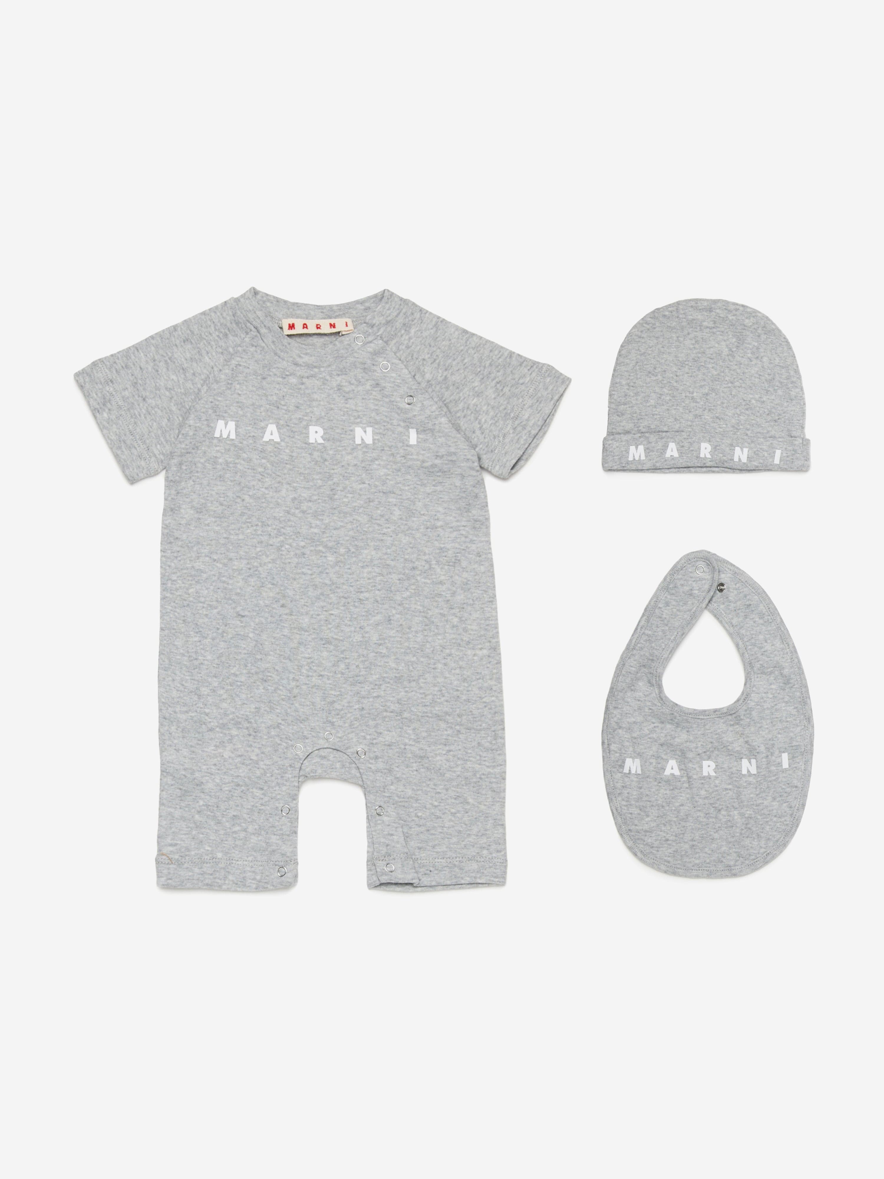 MARNI Baby Logo Romper Set in Grey | Childsplay Clothing