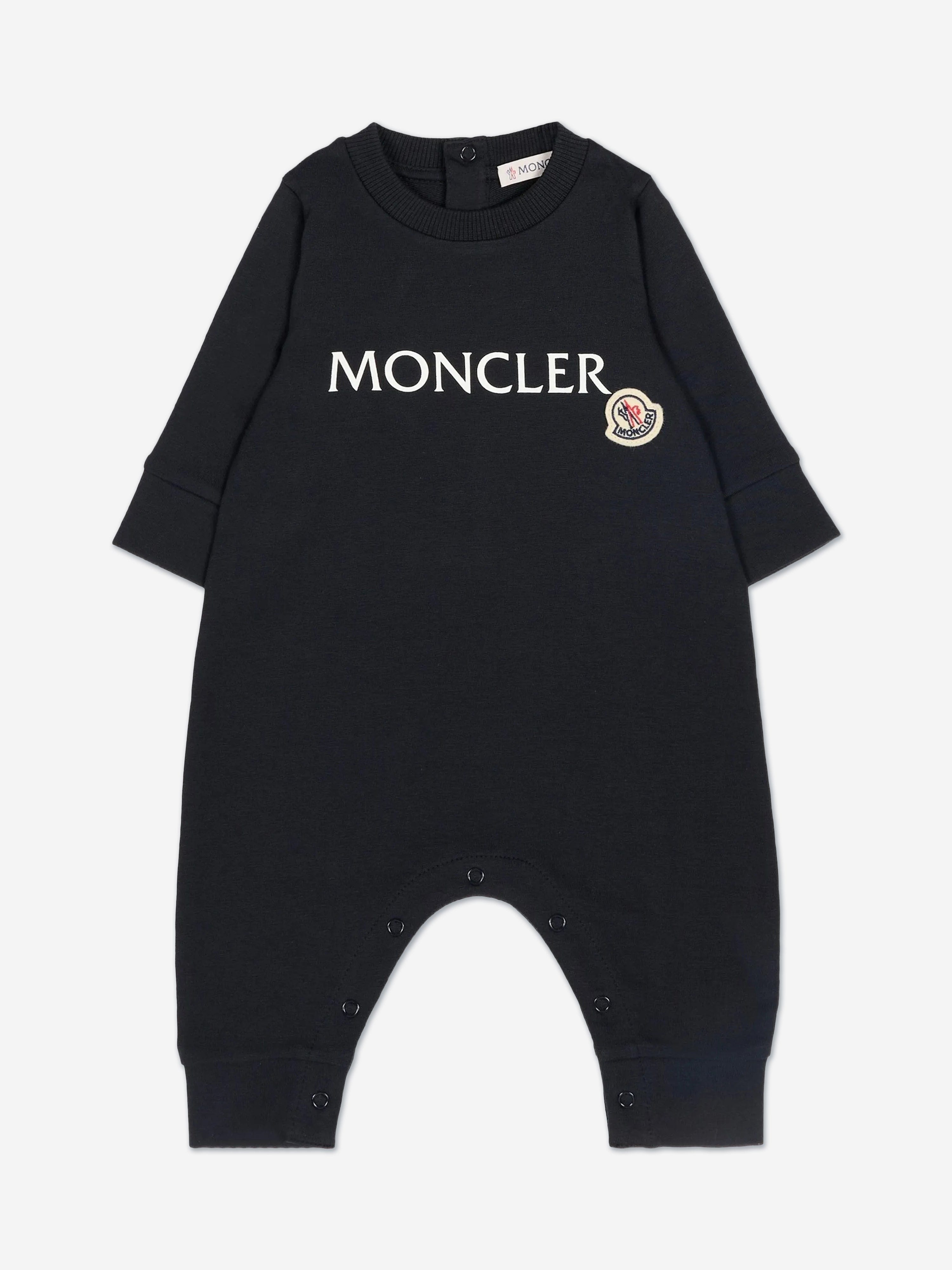 Moncler Enfant Baby Logo Romper with Gift Box in Navy | Childsplay ...