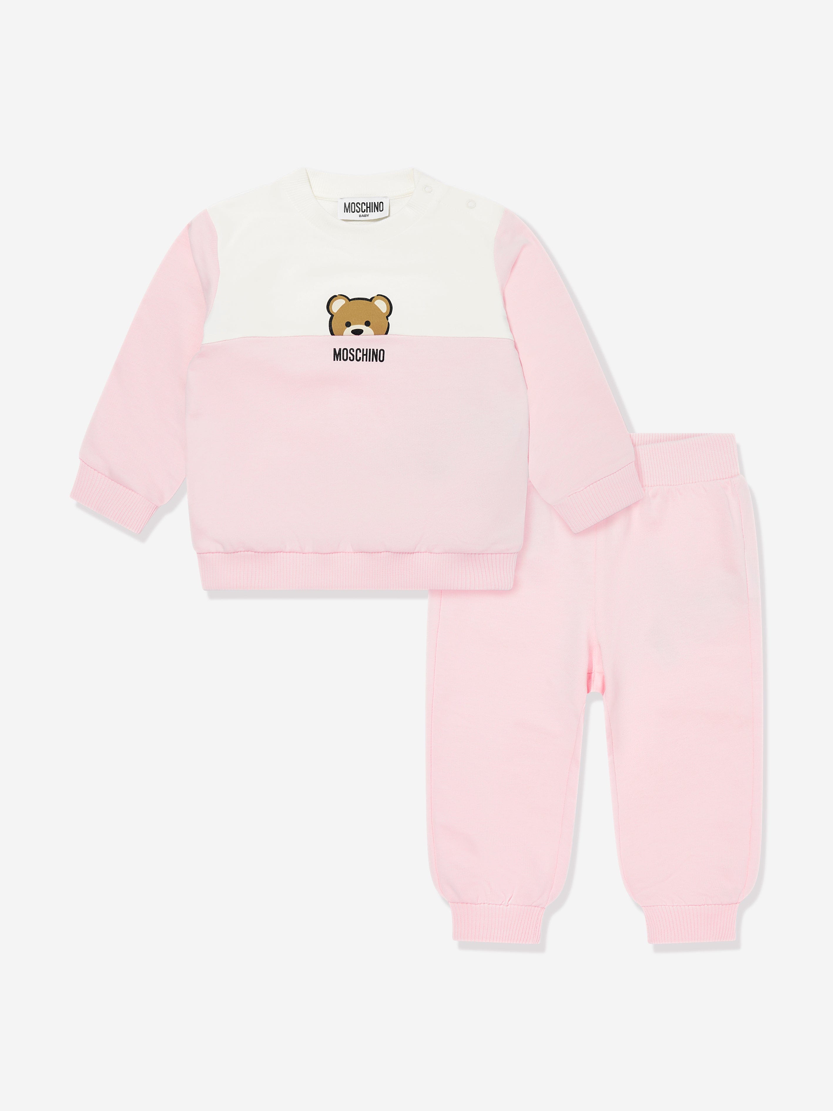 Moschino Baby Girls Teddy Bear Tracksuit in Pink | Childsplay Clothing