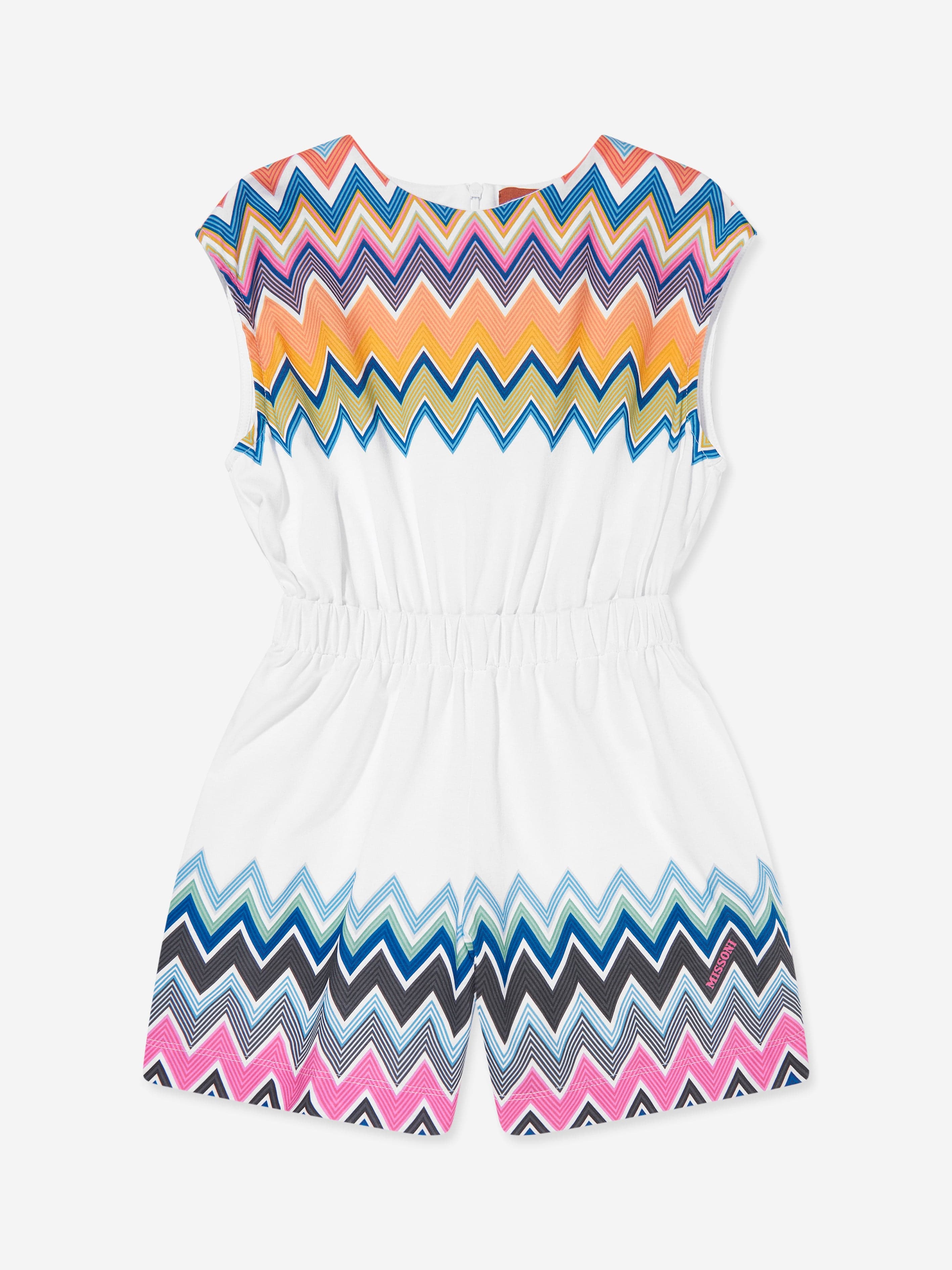 Missoni Girls Zigzag Jersey Playsuit in White | Childsplay Clothing UK