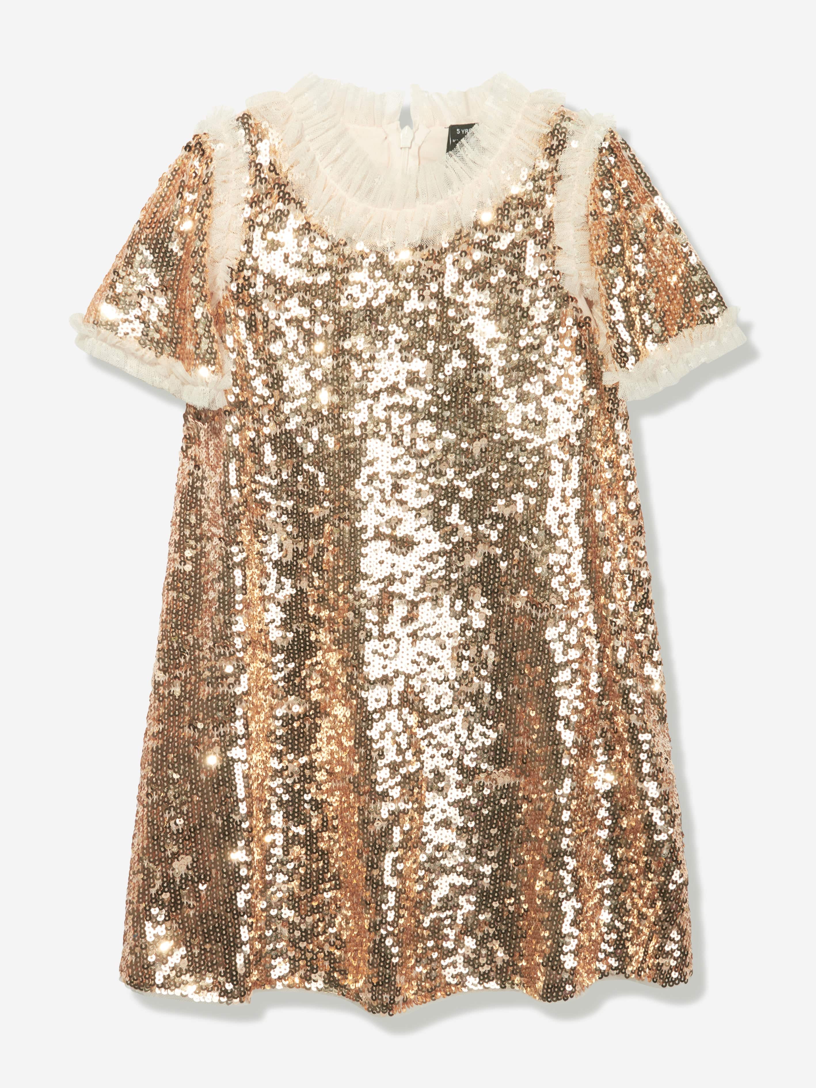 Girls Matilda Dress in Gold | Childsplay Clothing