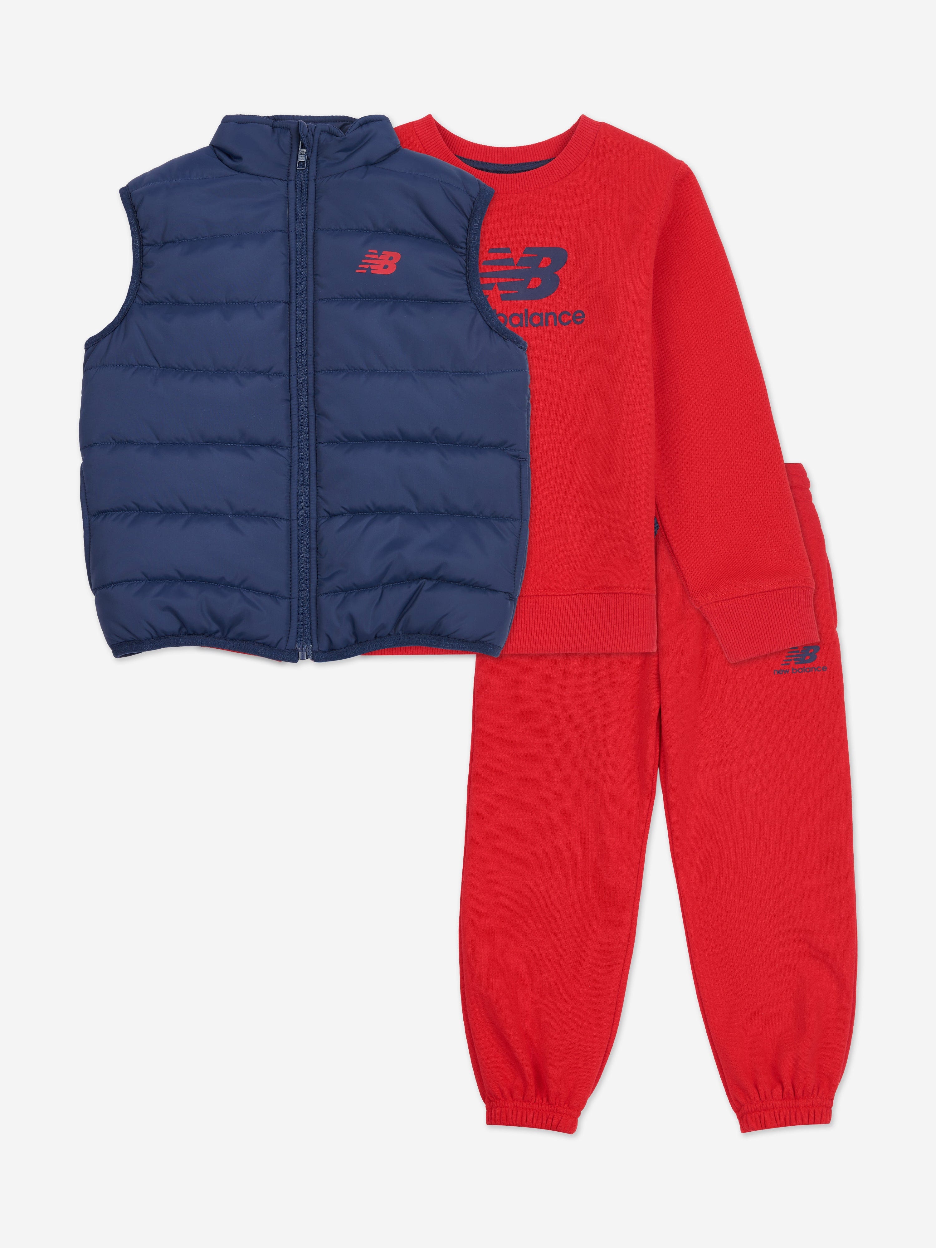 New Balance Baby Boys Tracksuit and Gilet Set in Red | Childsplay Clothing