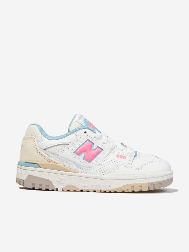 New Balance Girls B550 Trainers in White | Childsplay Clothing