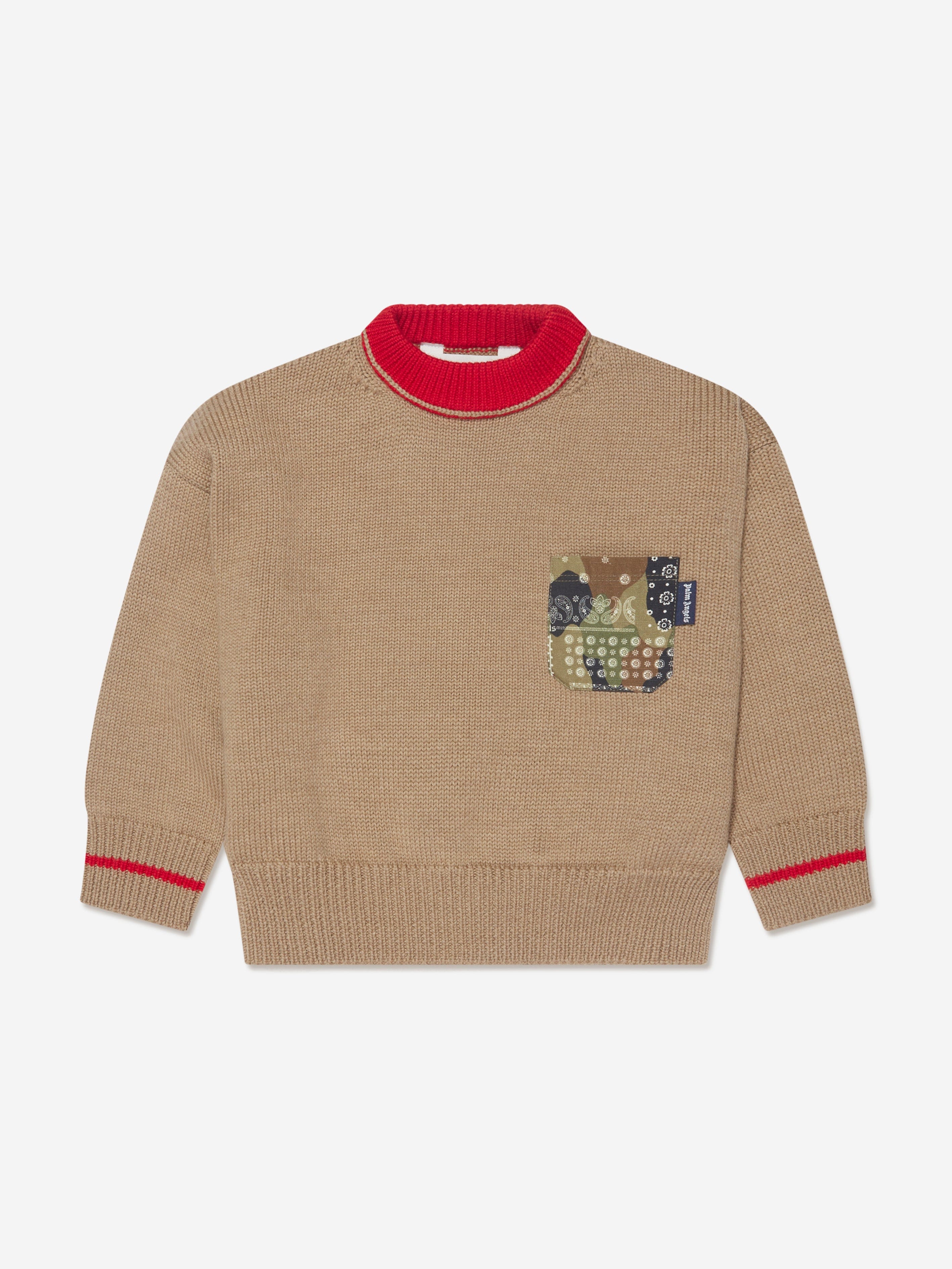 Palm Angels Boys Palm Brush Camo Jumper in Beige | Childsplay Clothing UK