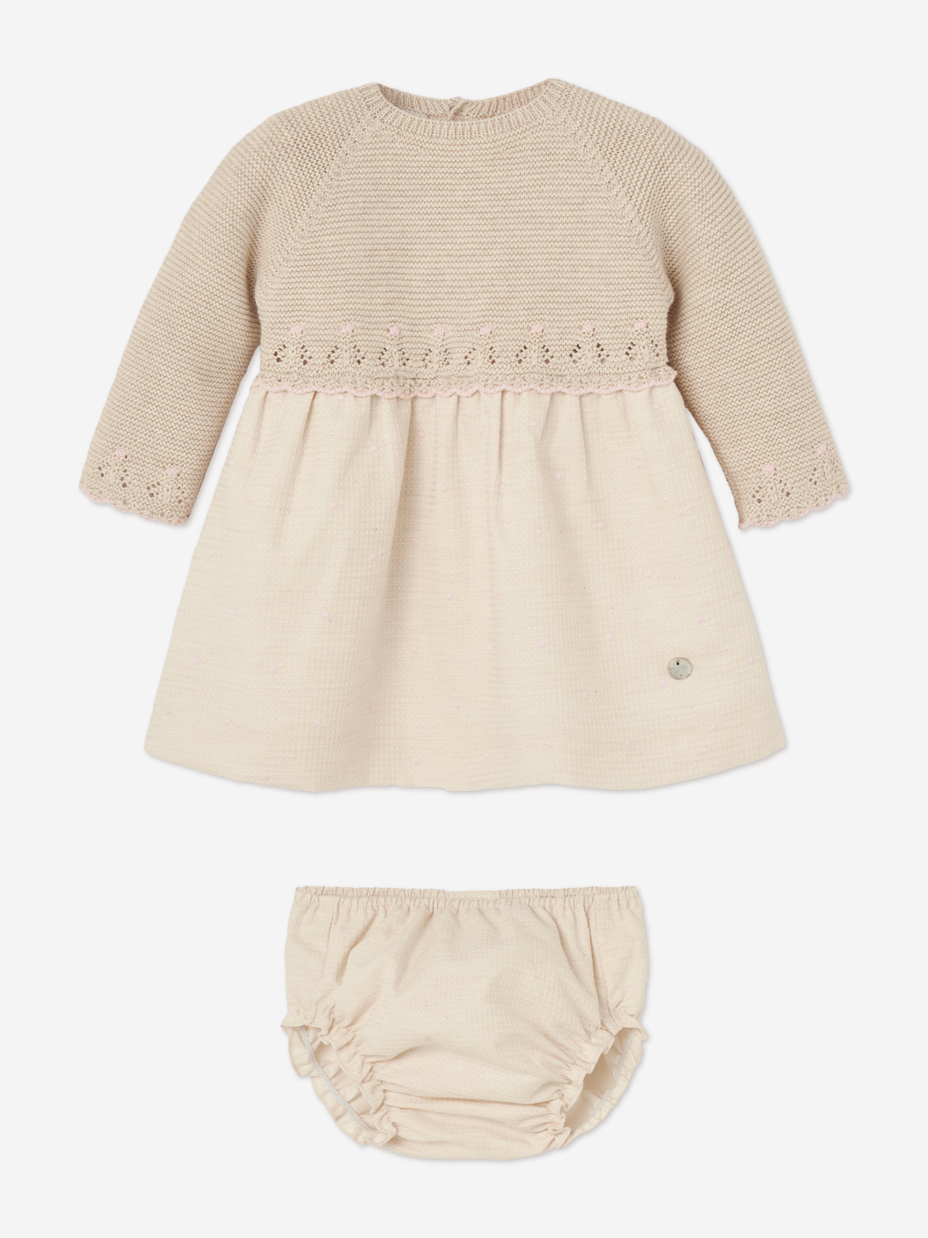 Paz Rodriguez Baby Girls Dress and Bloomers Set in Beige | Childsplay ...