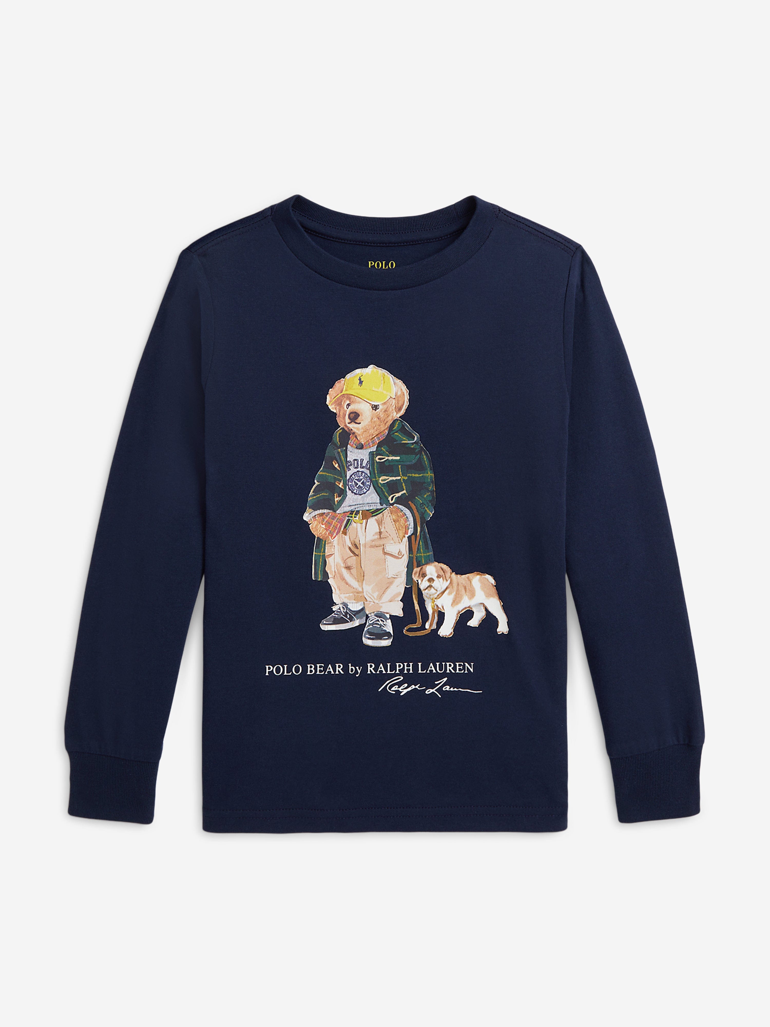 Ralph Lauren Boys Long Sleeve Polo Bear T-Shirt in Navy | Childsplay ...