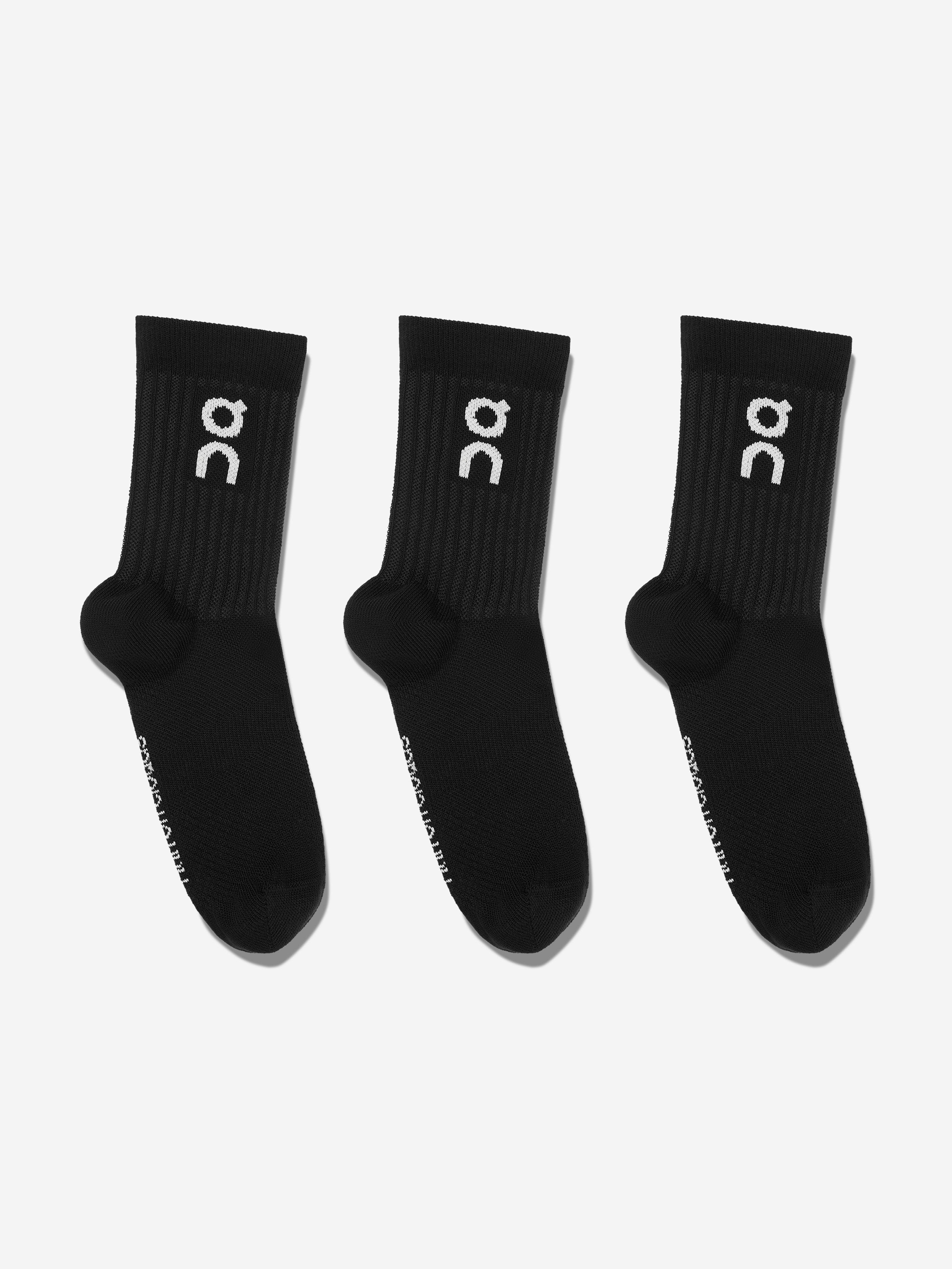 On Running Kids Logo Socks 3-Pack in Black | Childsplay Clothing