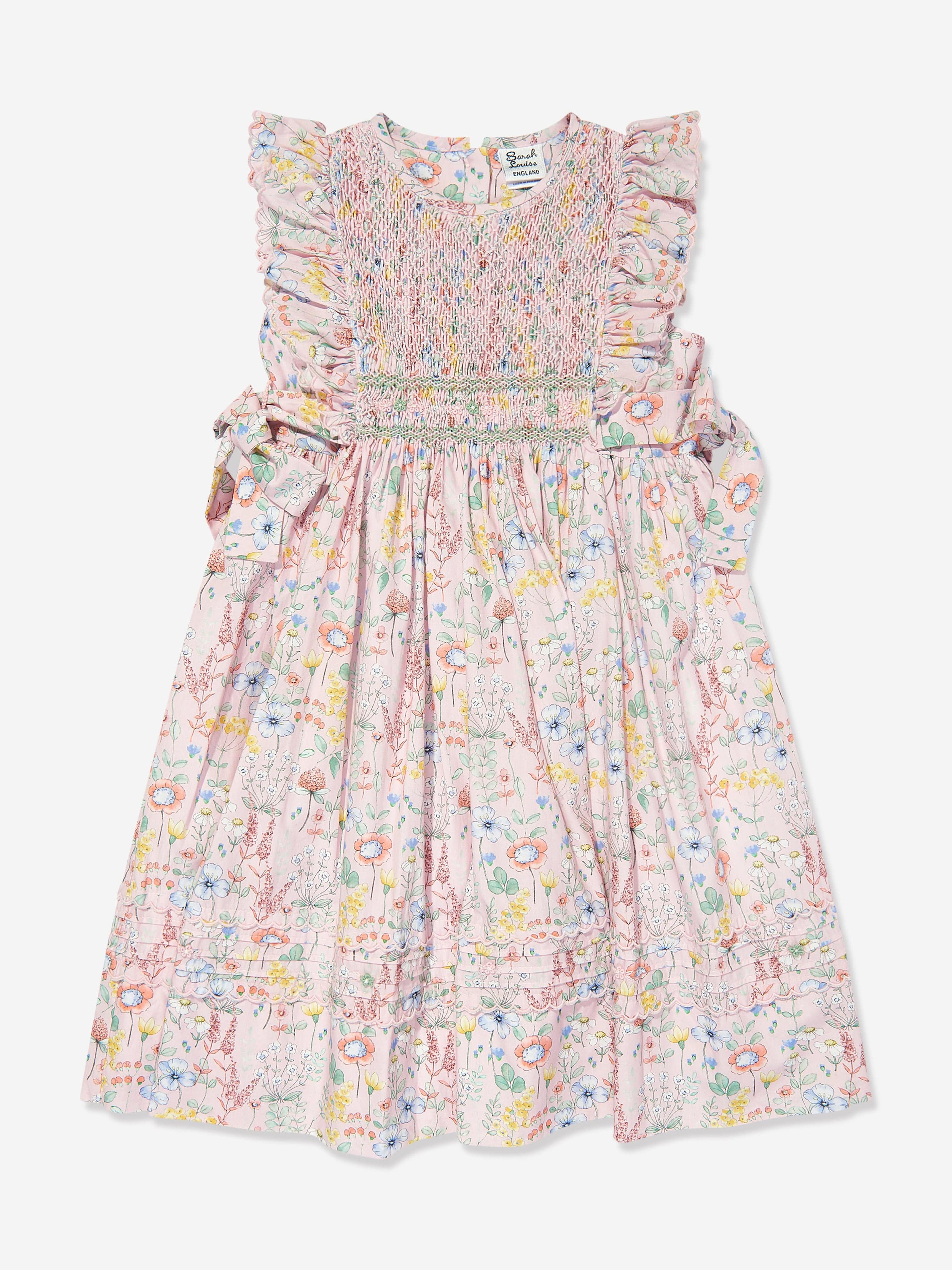 Sarah Louise Girls Embroidered Dress in Multicolour | Childsplay Clothing